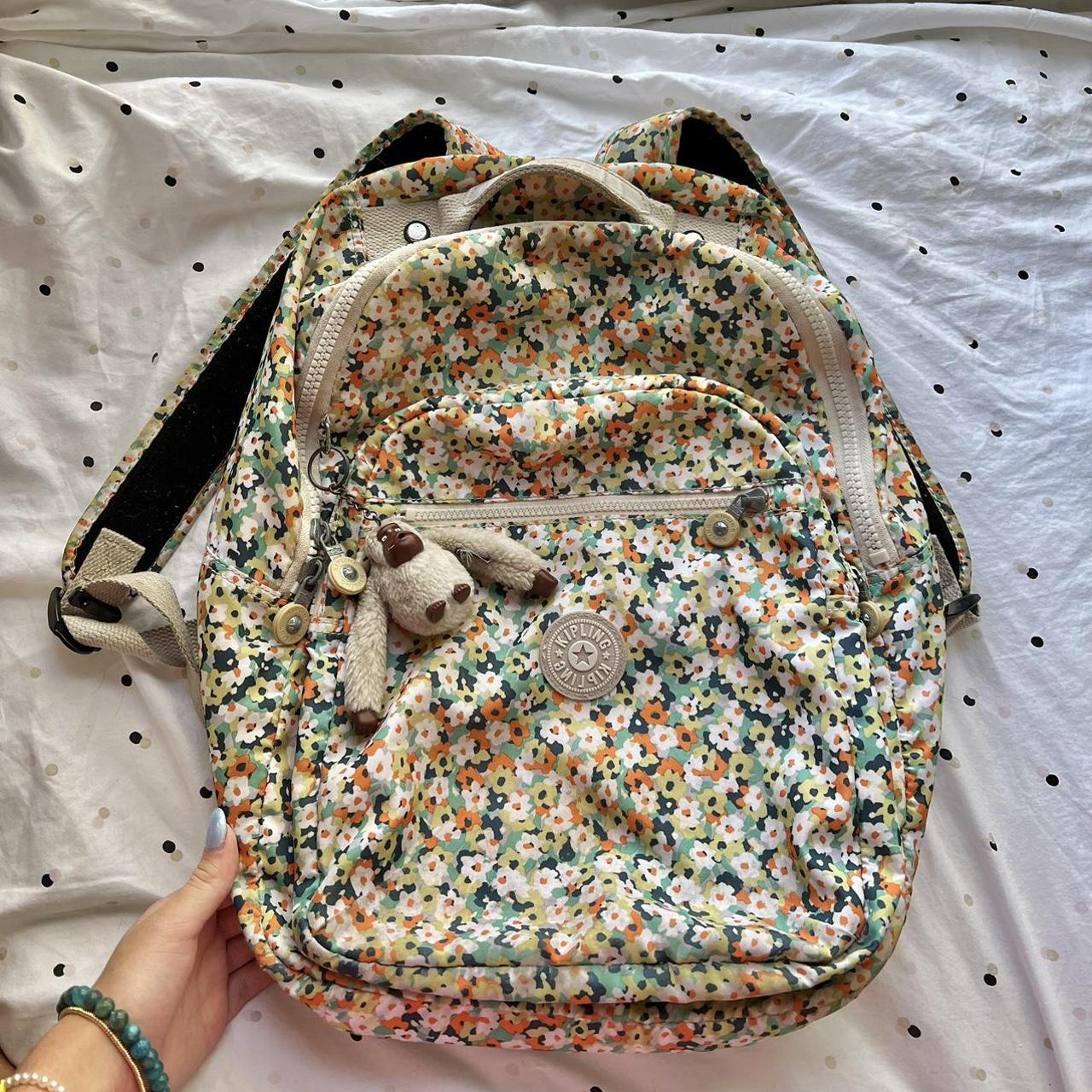 Kipling backpack EUC KIPLING Floral Print... - Depop