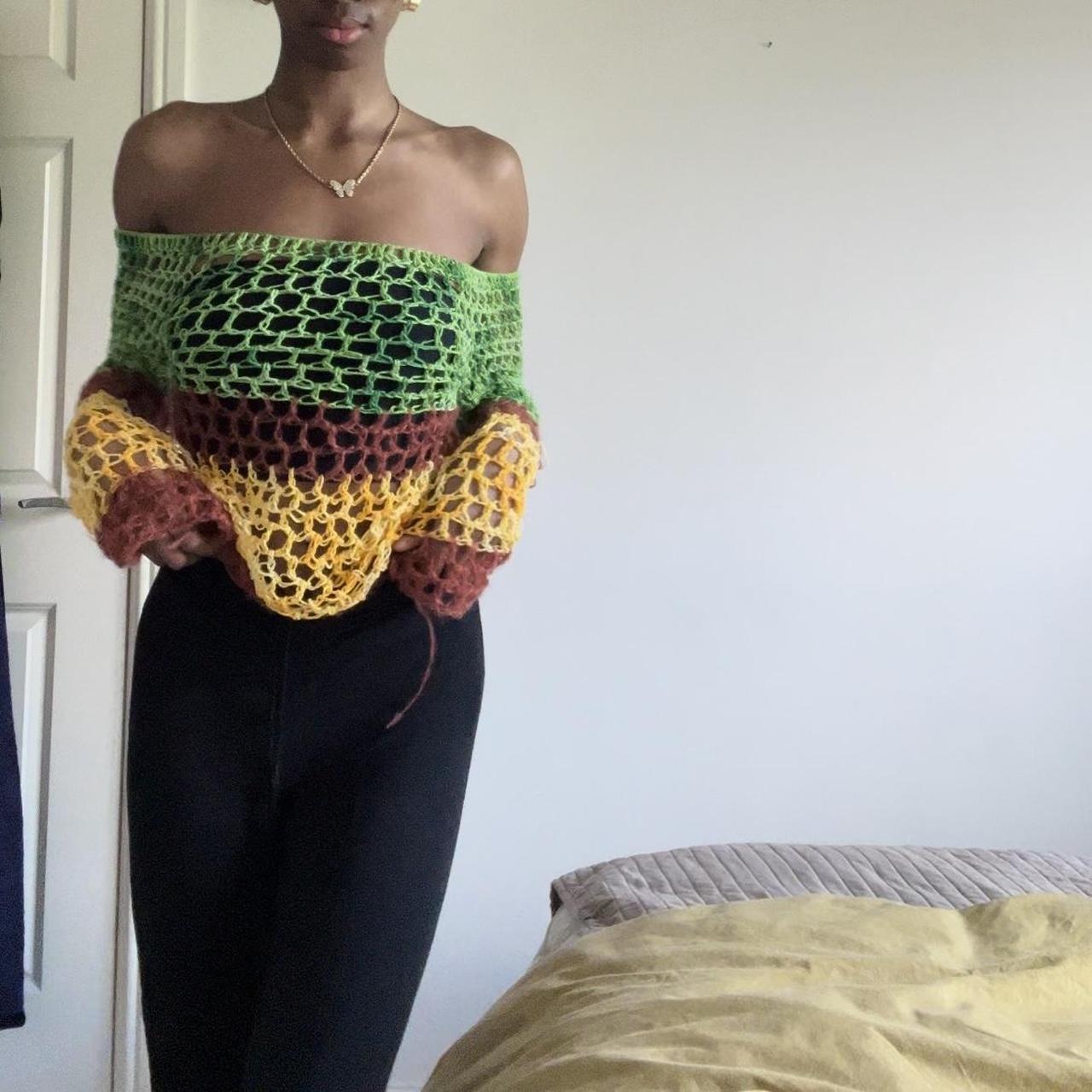@diadesigned crochet mesh top “RIO” 🌴🥝 Long... - Depop