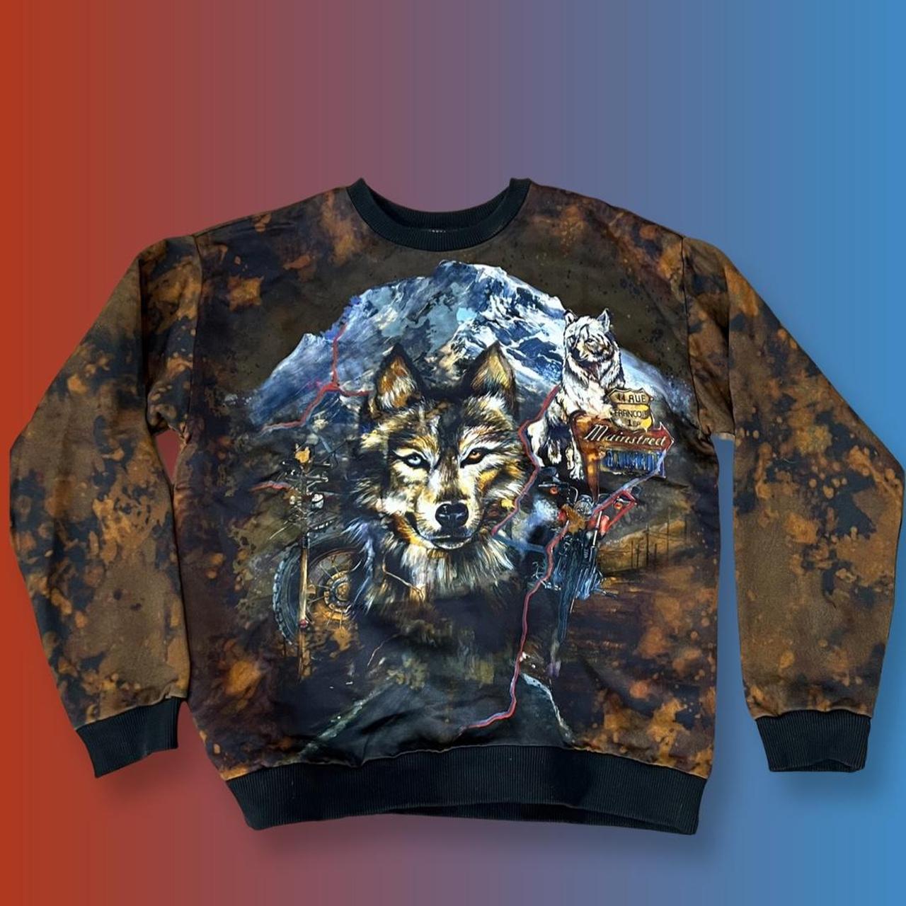 Satin Paneled BALMAIN wolf print sweater Authentic... - Depop