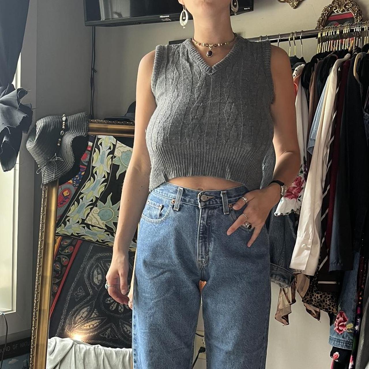 Vintage grey sweater vest The perfect staple, grey... - Depop