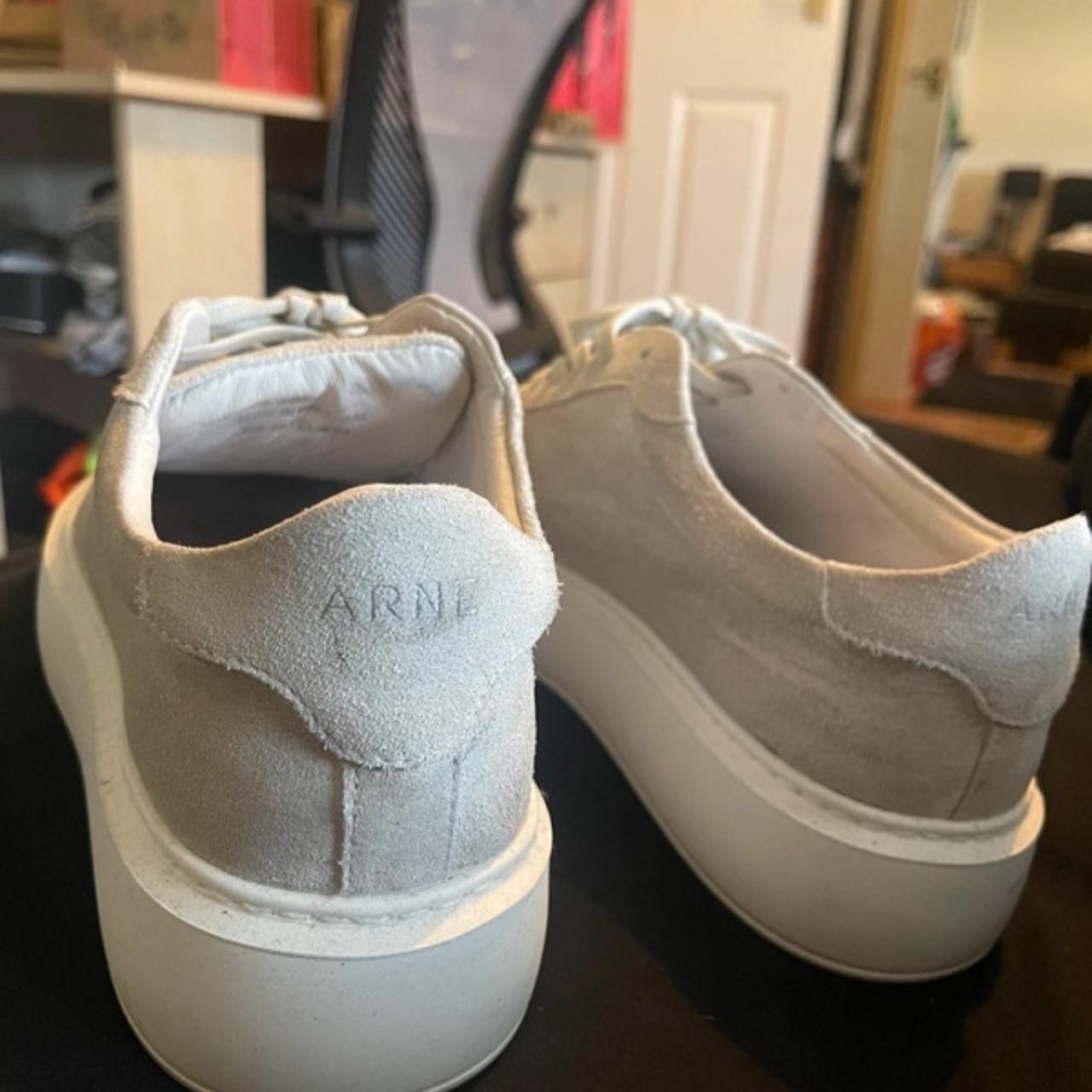Arne Essential Suede Trainers in Light Grey Only... - Depop