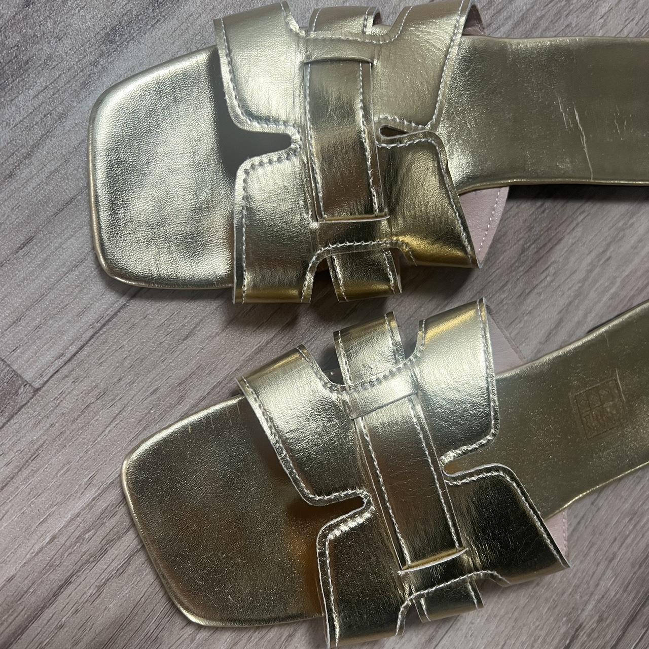 GOLD SANDALS - UK SIZE 6 - Depop