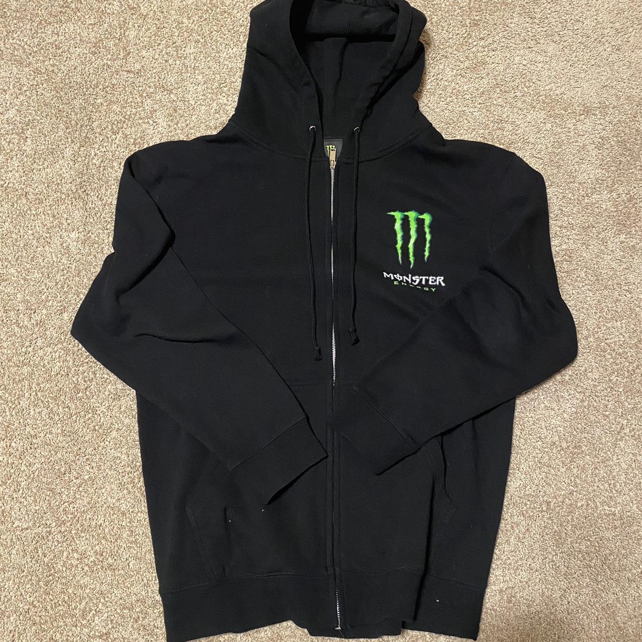 Monster Energy zip up crazy back graphic size... - Depop