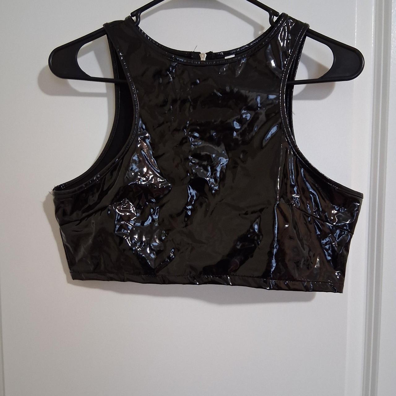 IEFiFEL black vinyl crop top. #goth #punk #rave | Depop