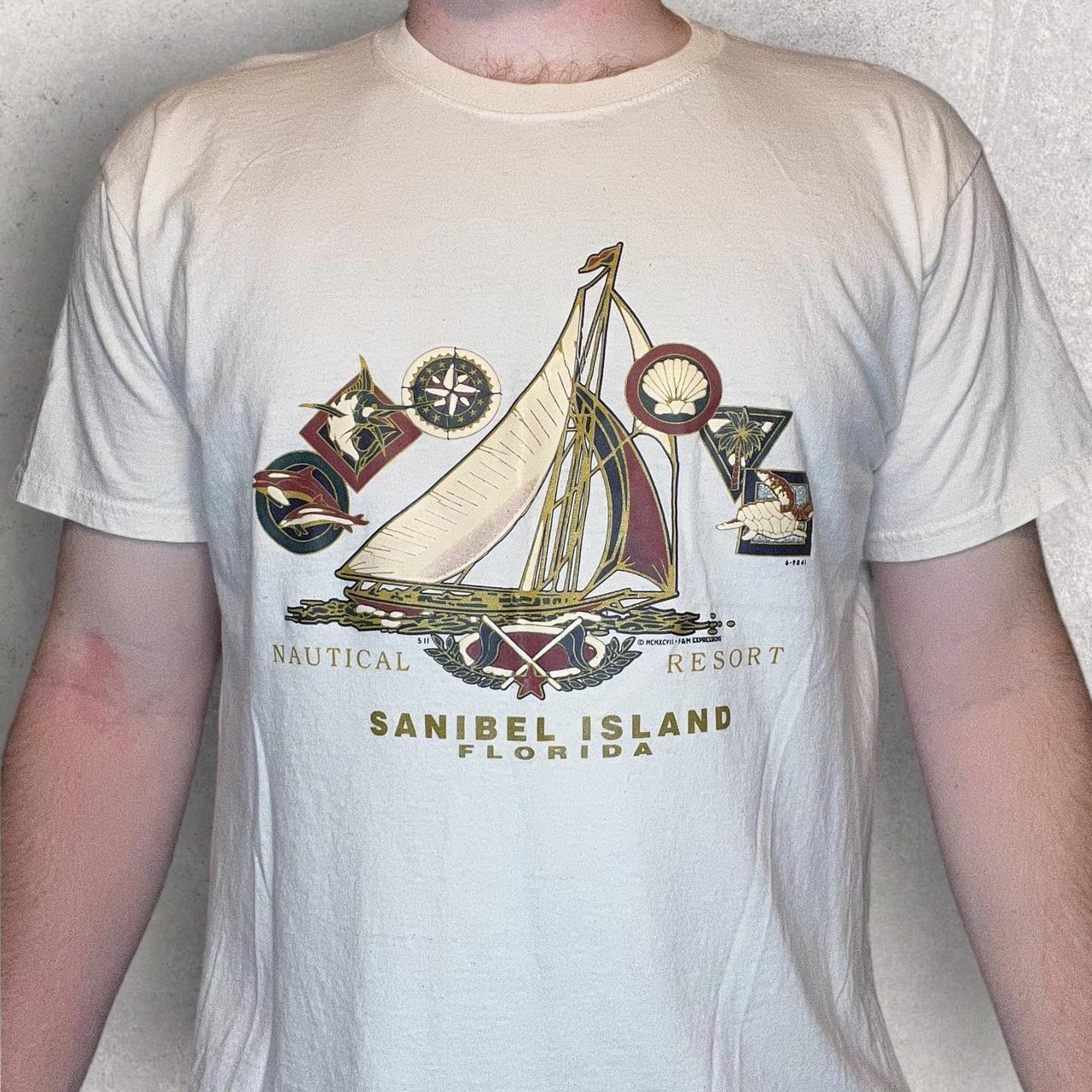Vintage Sanibel Island Florida Sailboat Graphic Tee... - Depop