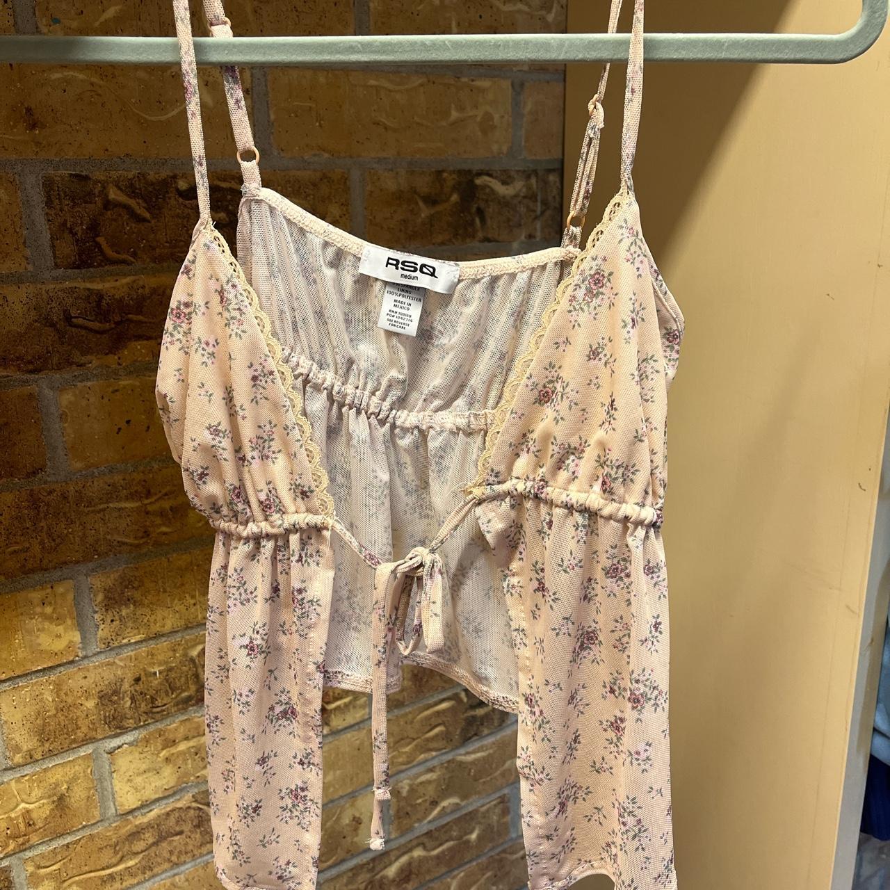 Light pink cami with flowers #cottagecore #fairy... - Depop