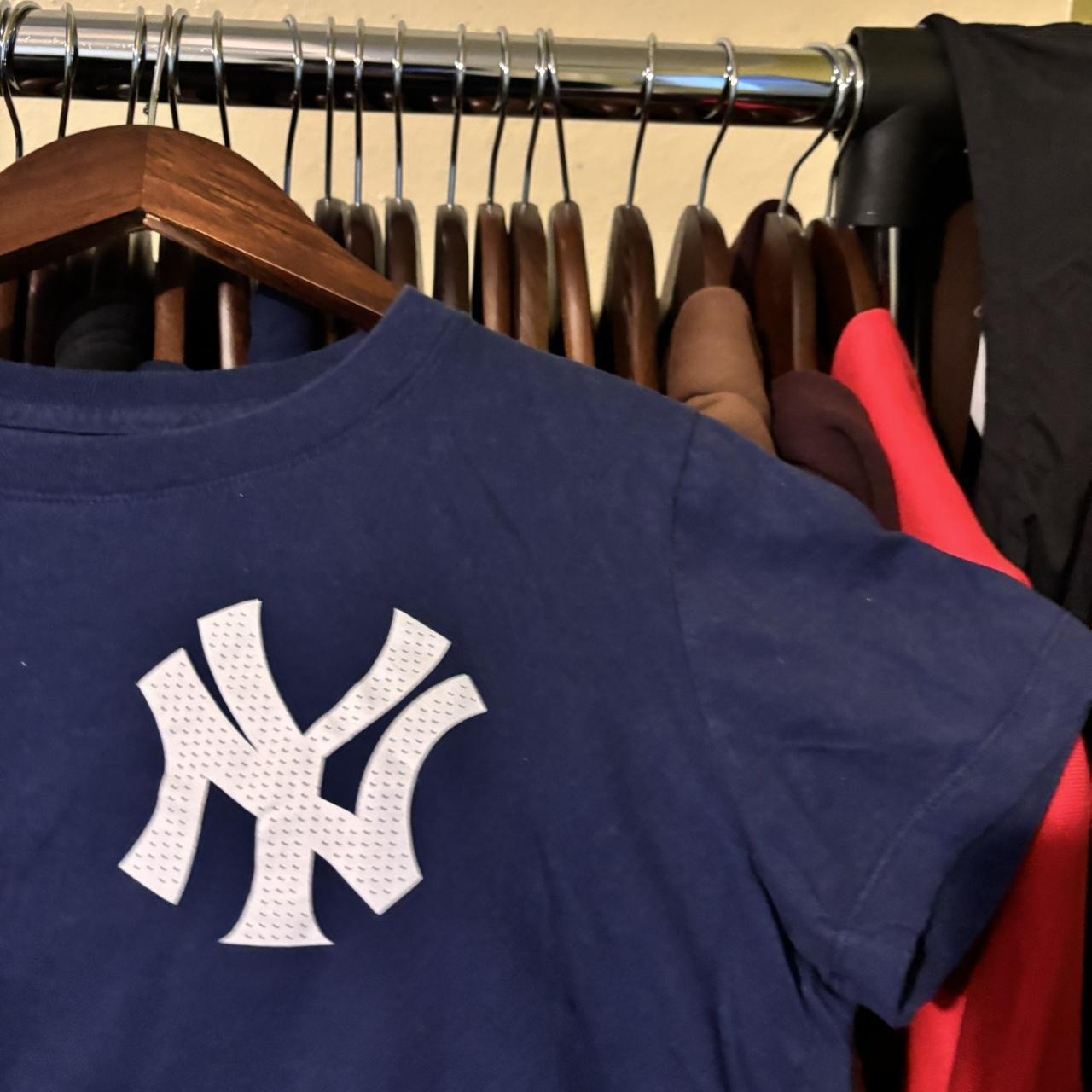 Navy and white Nike Yankees tee #Yankees Size -... | Depop