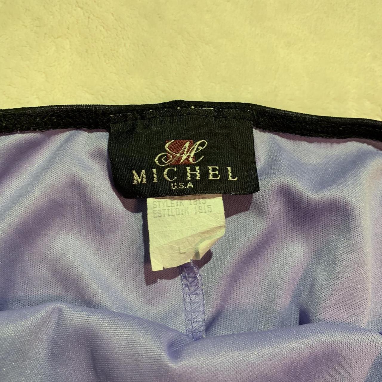 MICHELE Women's Black and Purple Dress | Depop