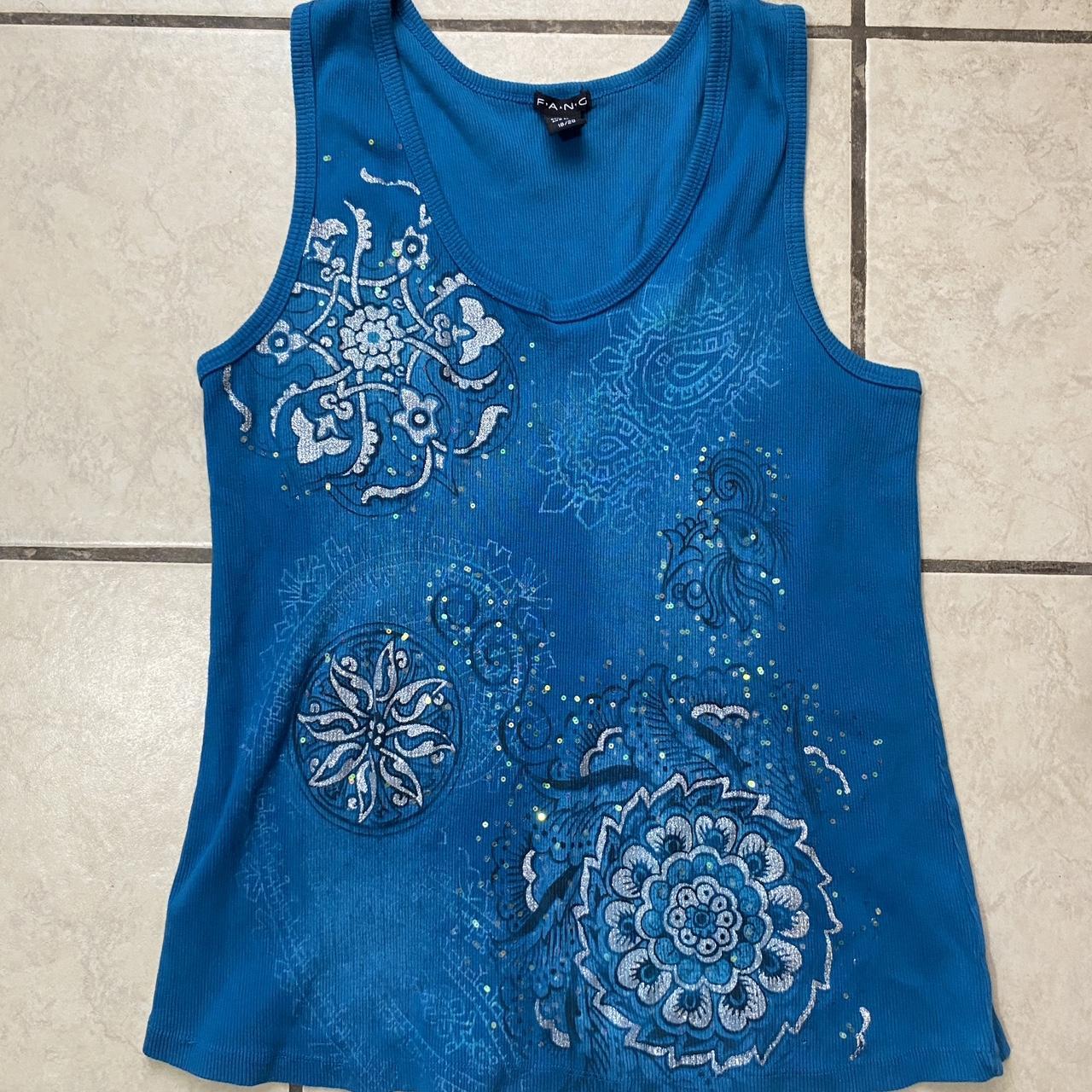 2000s cyan tank top Cool designs Cheap shipping... - Depop