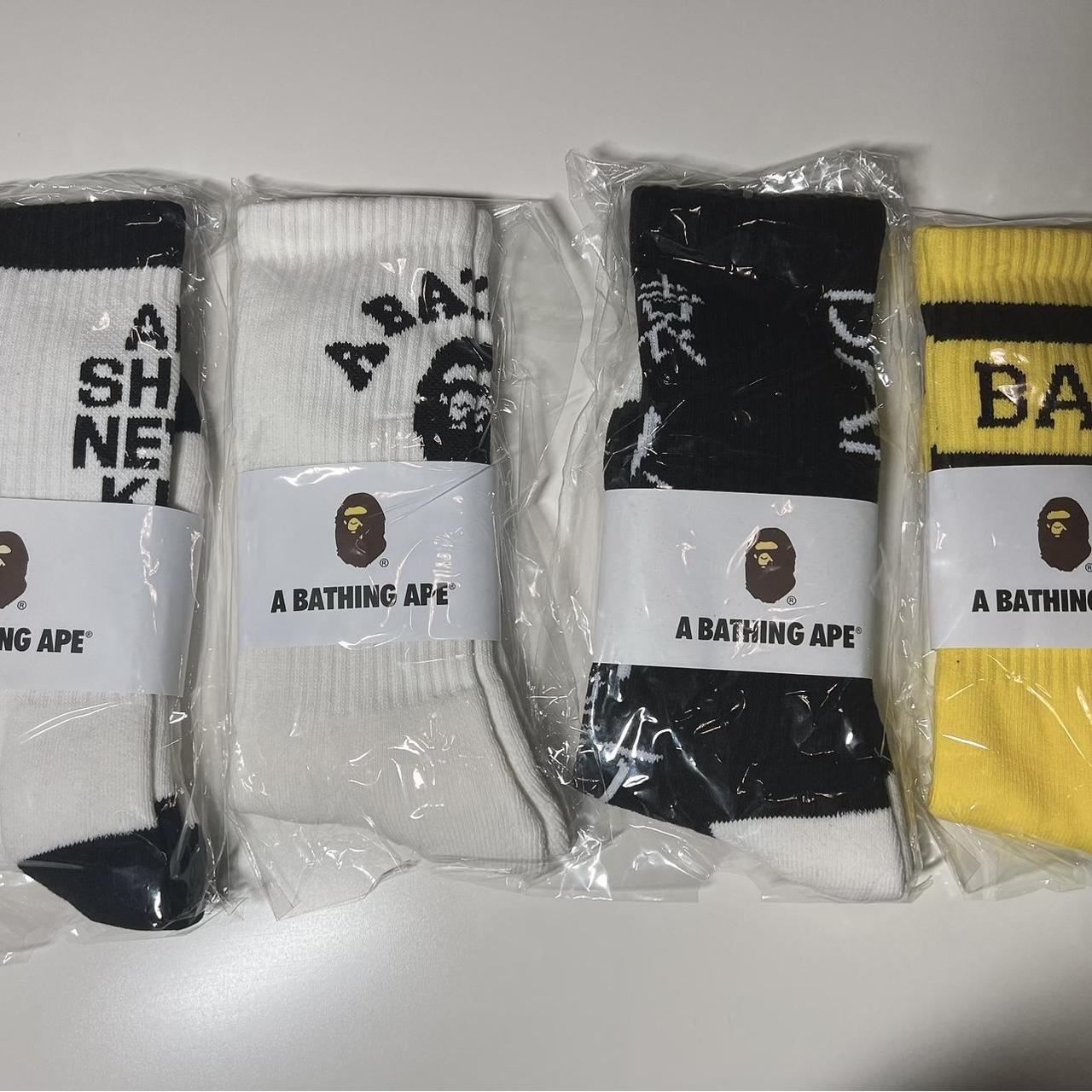 Brand new 4 pairs Ape multi color socks - Depop