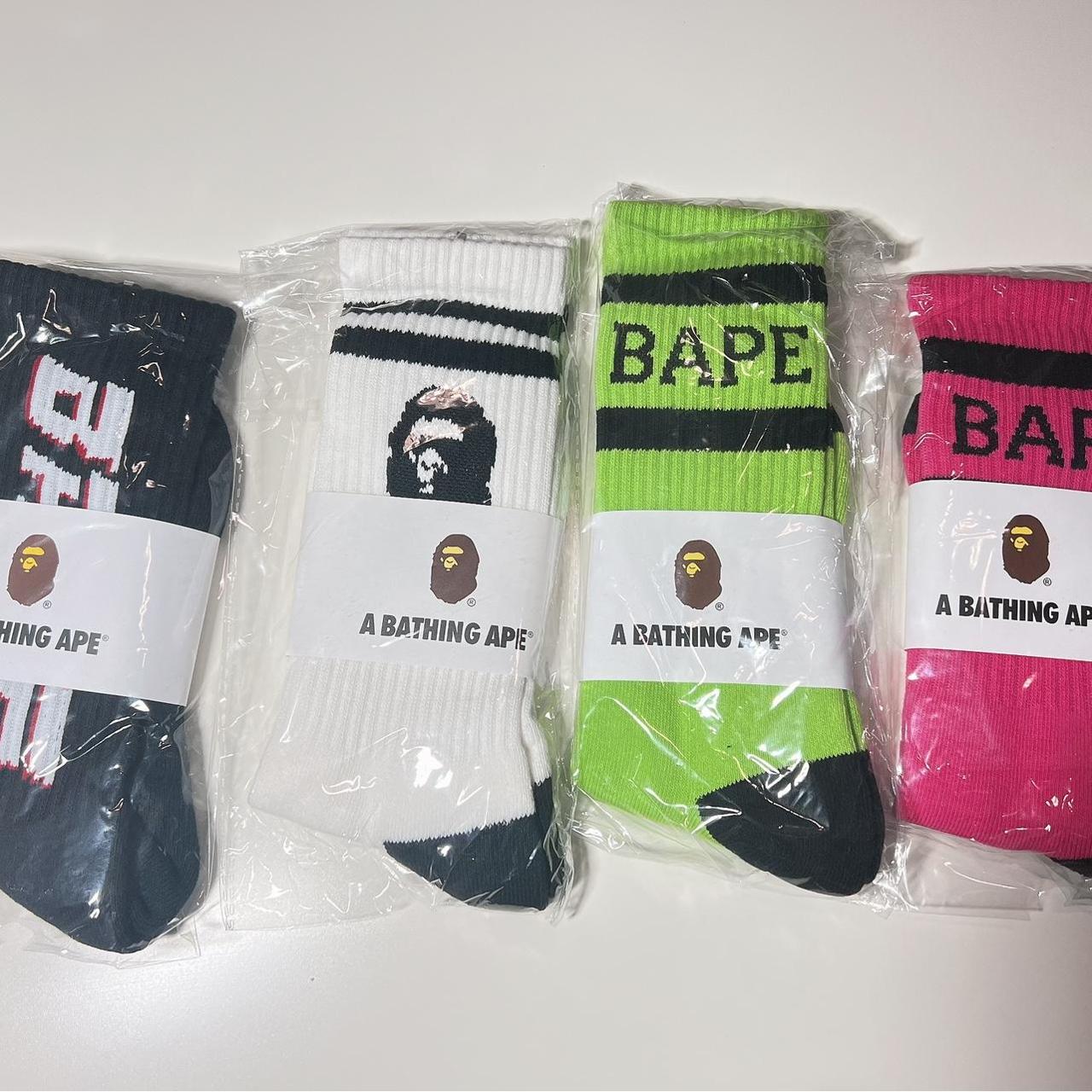 Brand new 4 pairs Ape multi color socks - Depop