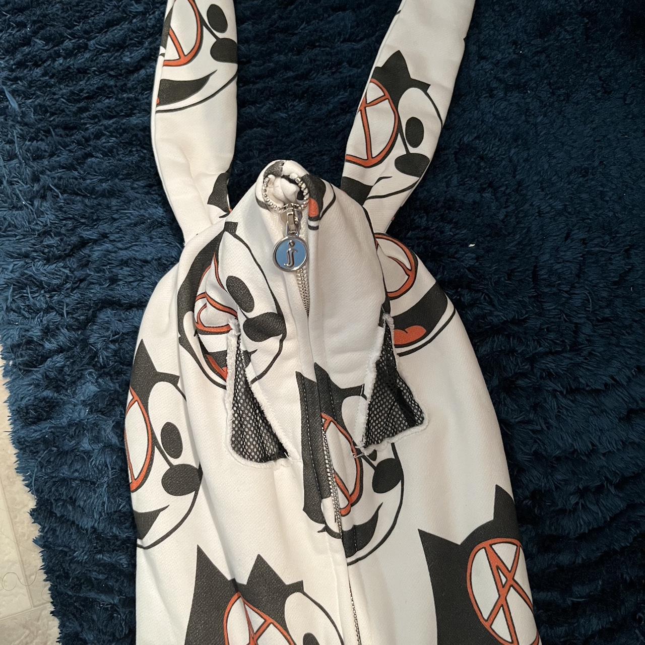 Introvert Studios White Psycho Full Zip Hoodie Size... - Depop