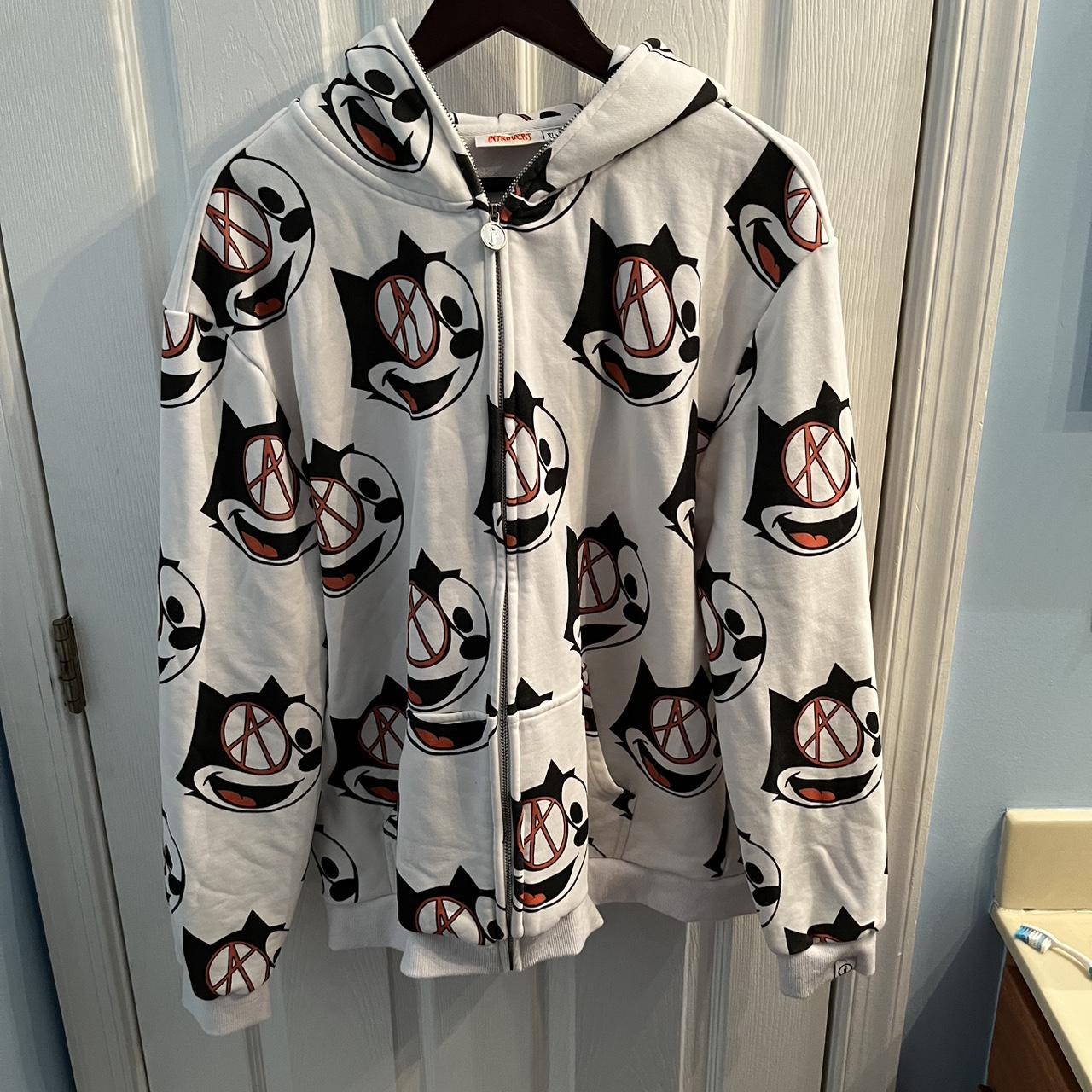Introvert Studios White Psycho Full Zip Hoodie Size... - Depop