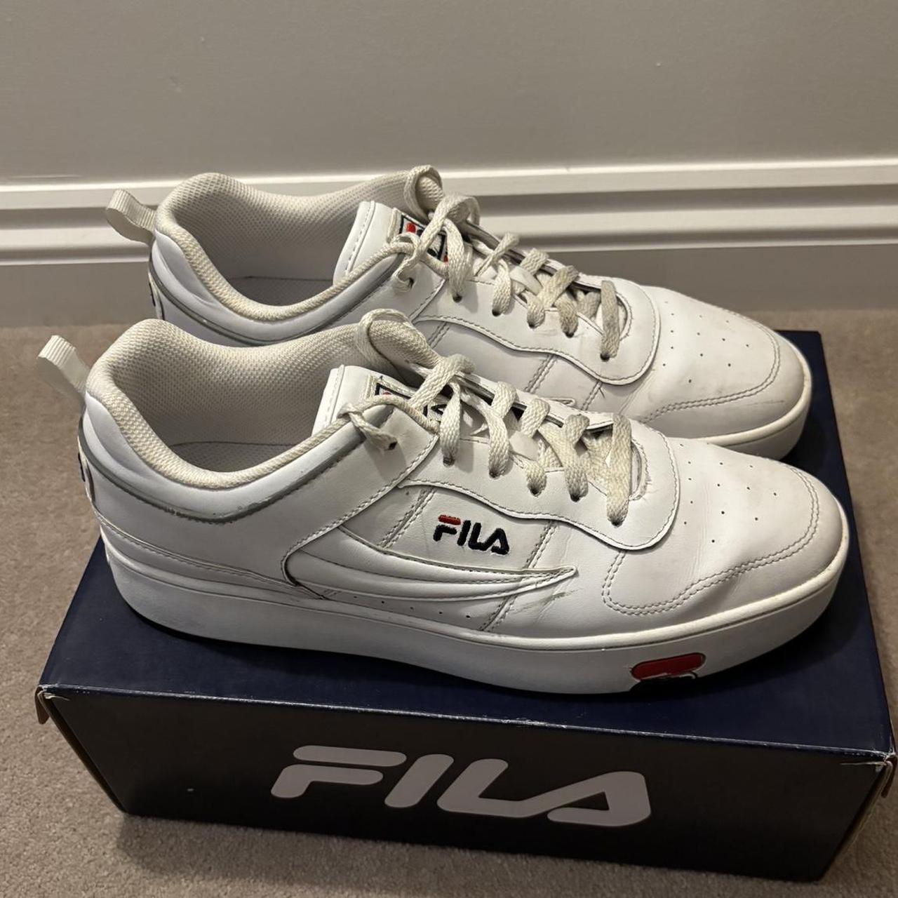 FILA Trainers / Shoes Colour: White Size: UK... - Depop