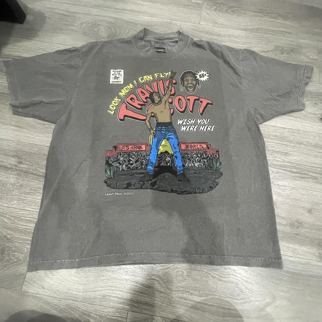 XL travis scott graphic tee barely worn & good... - Depop