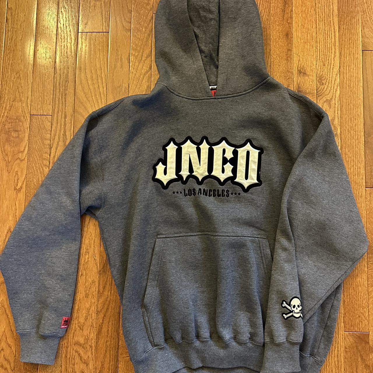 Hard dark grey jnco hoodie size L measurements seen... - Depop
