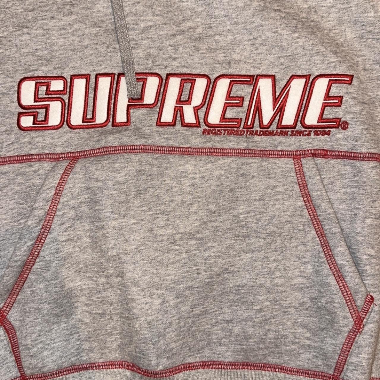 Grey Supreme Coverstitch Hoodie Only Size... - Depop