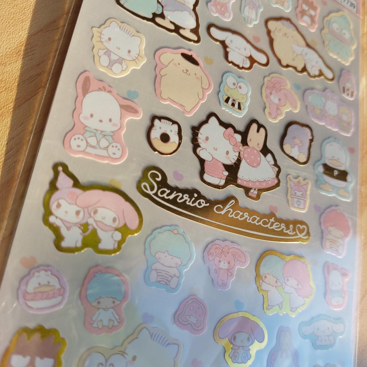 Sanrio White and Pink Stickers | Depop