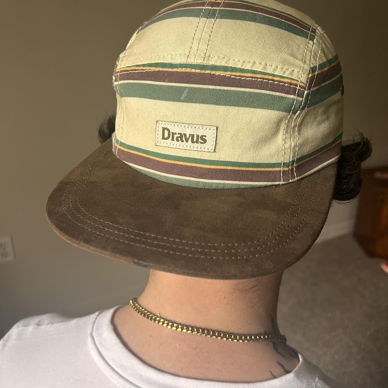 Dravus hat. Suede brim. Adjustable. Small white... - Depop