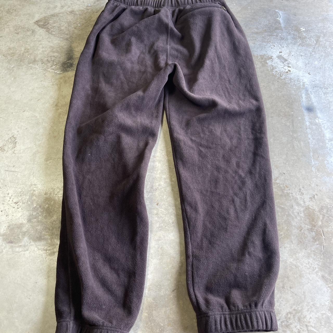 Brown fuzzy foot locker sweatpants Size L #fuzzy... | Depop