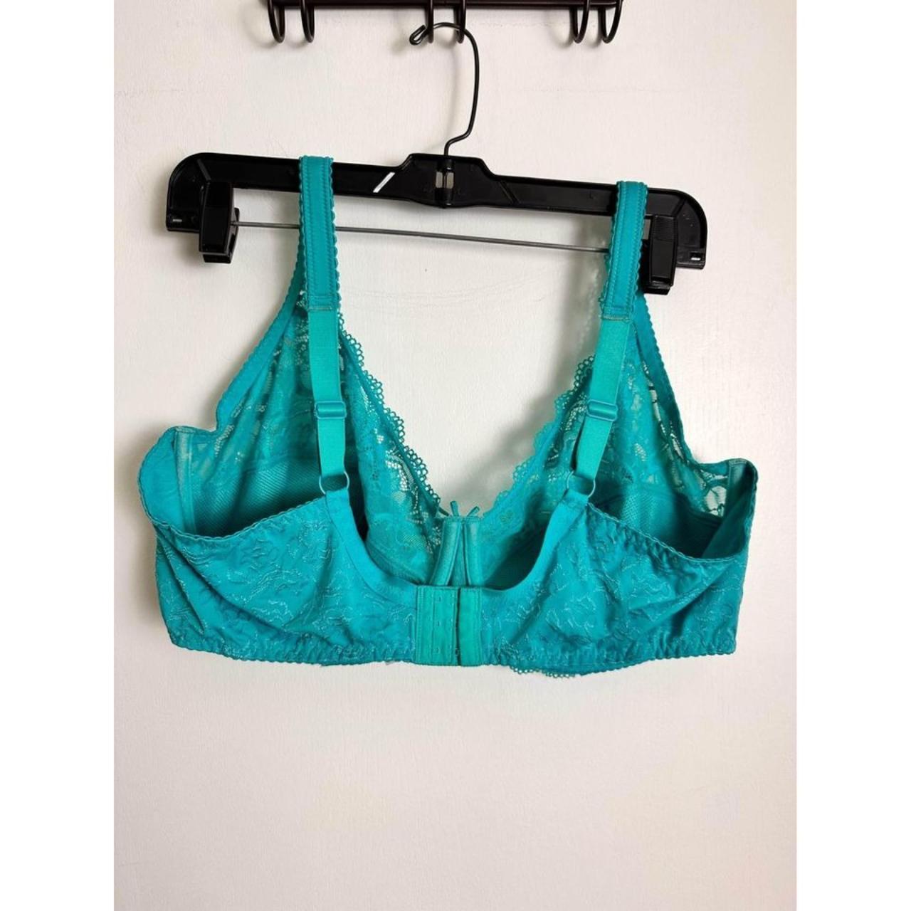 Blue Lace Underwire Bra Size 44DD #0668 - Depop