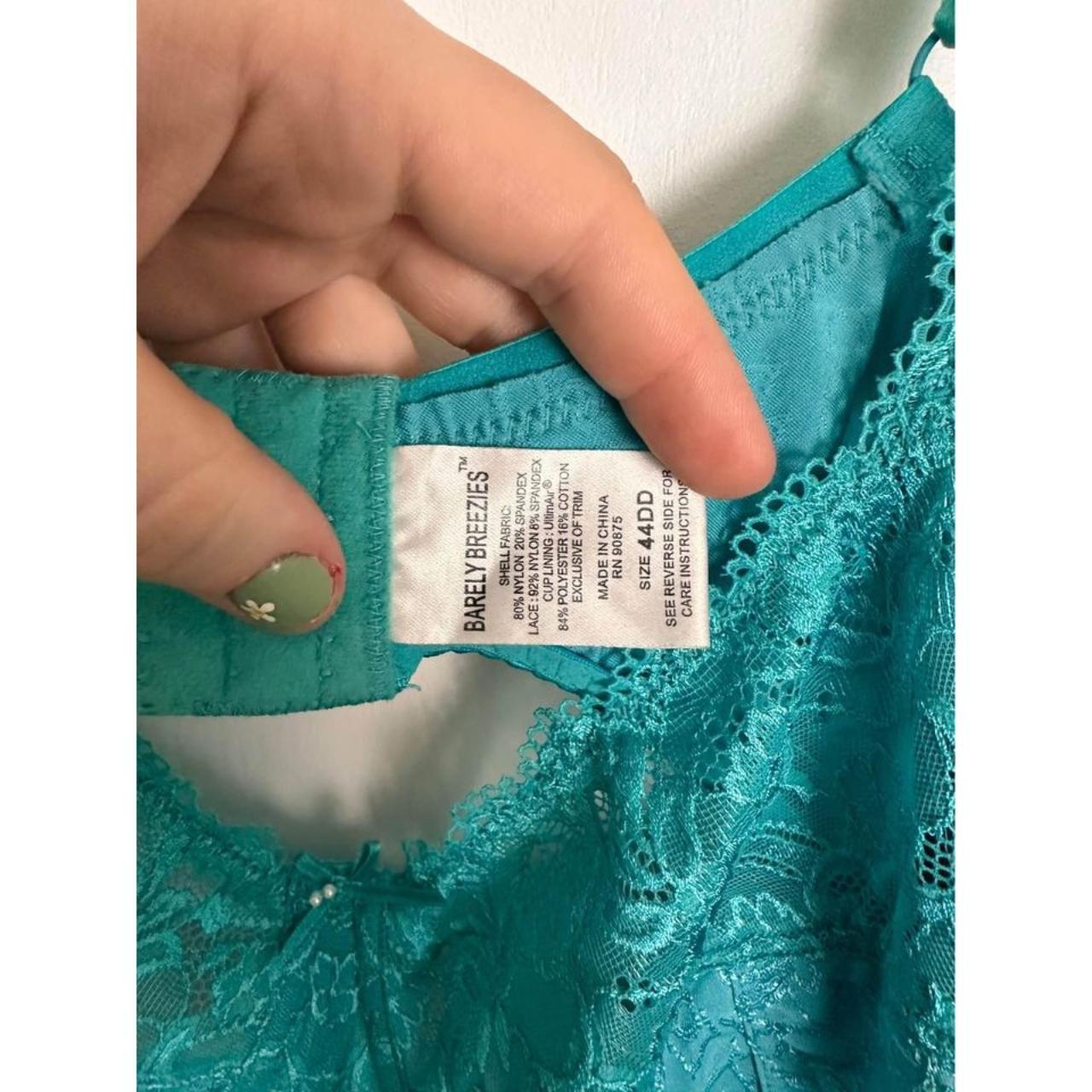 Blue Lace Underwire Bra Size 44DD #0668 - Depop