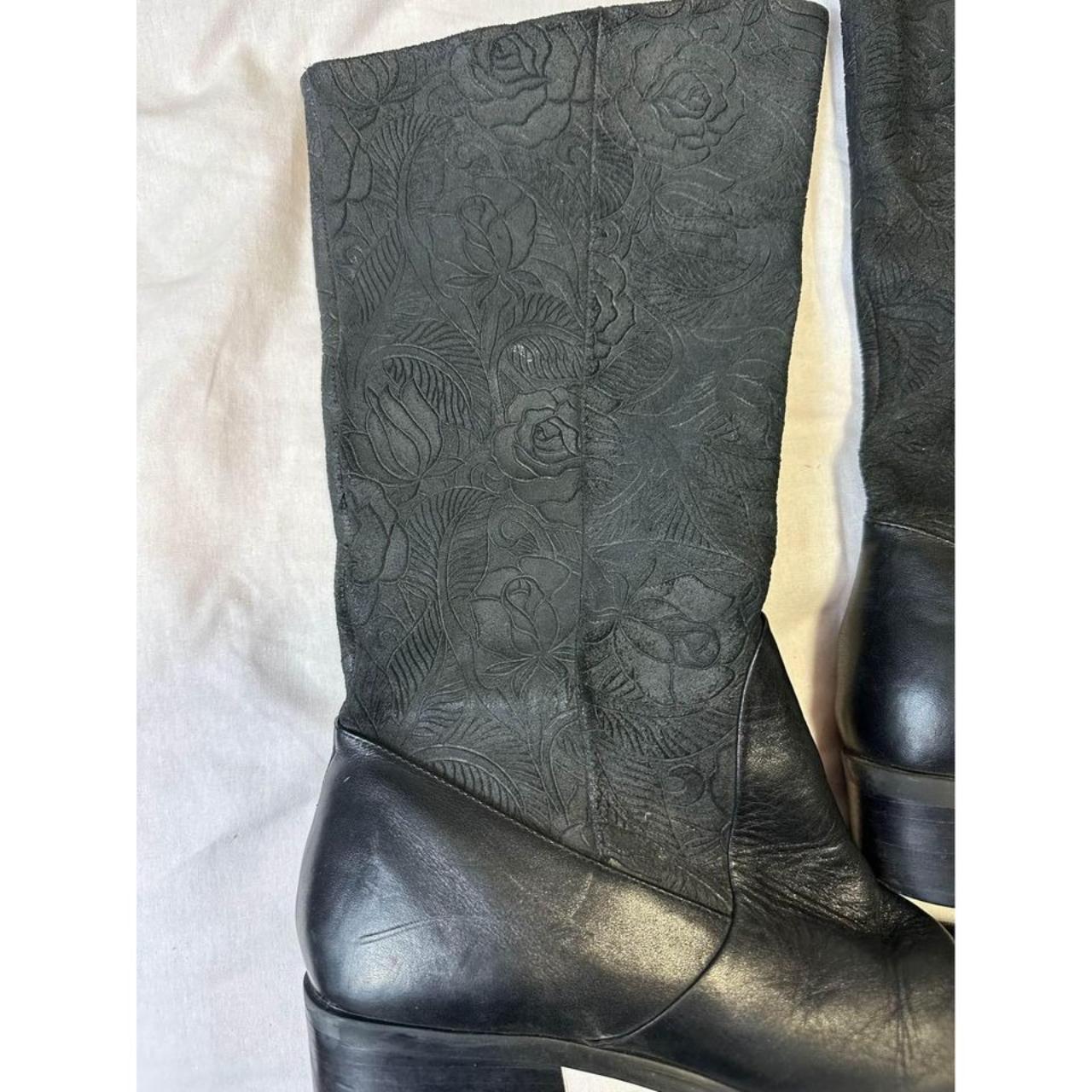 Markon Women Floral Riding Boots Suela Size US 8M... - Depop