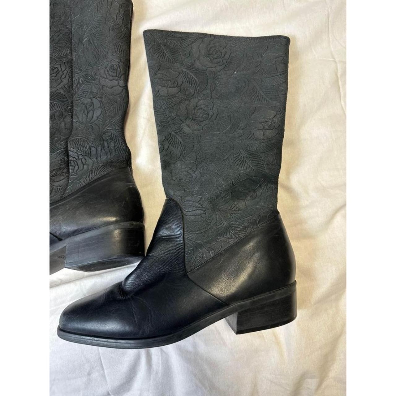 Markon Women Floral Riding Boots Suela Size US 8M... - Depop