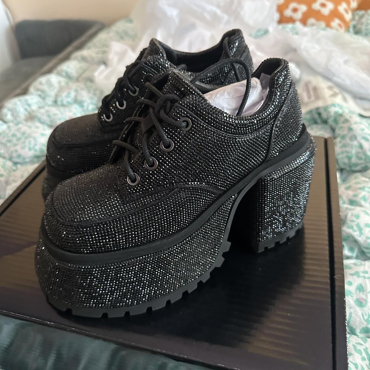 Dolls kill rhinestone platforms 🖤 new with box.... | Depop