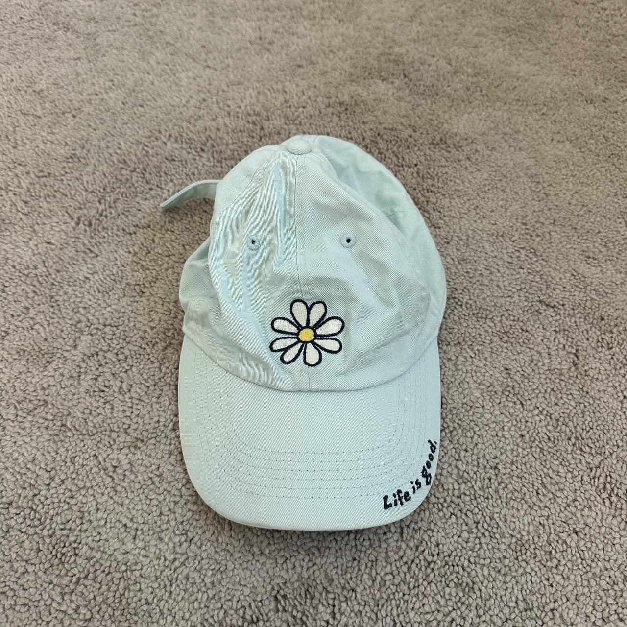 vintage life is good daisy baseball cap in baby... - Depop