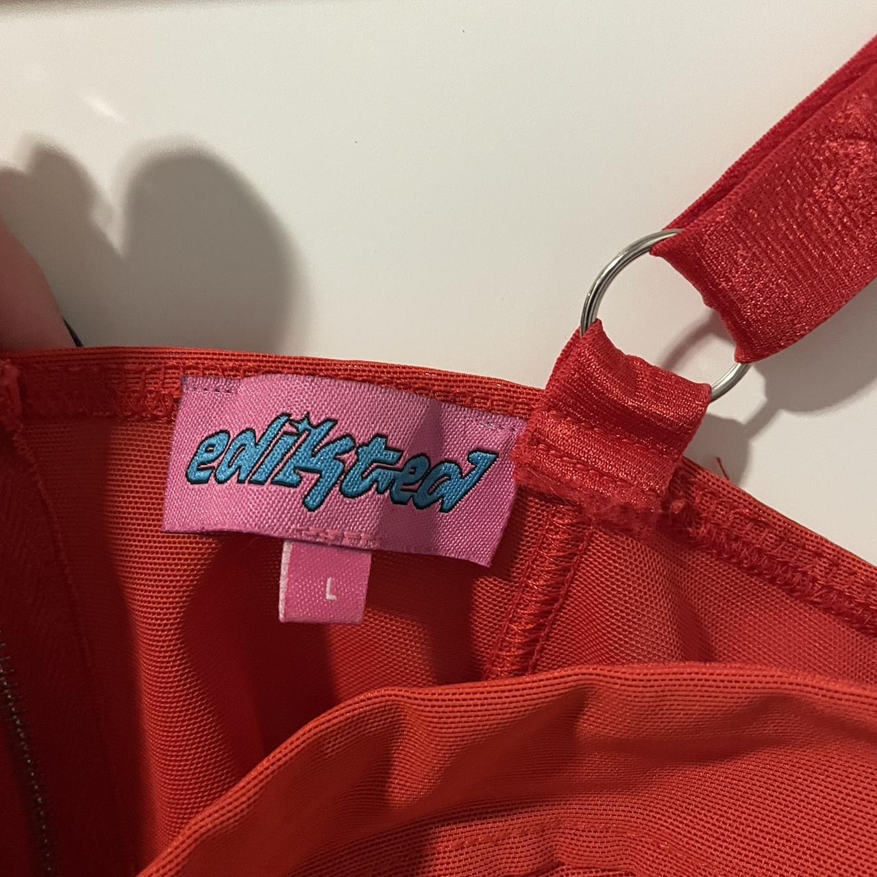 Red Edikted mesh corset top. Size L. In good... - Depop