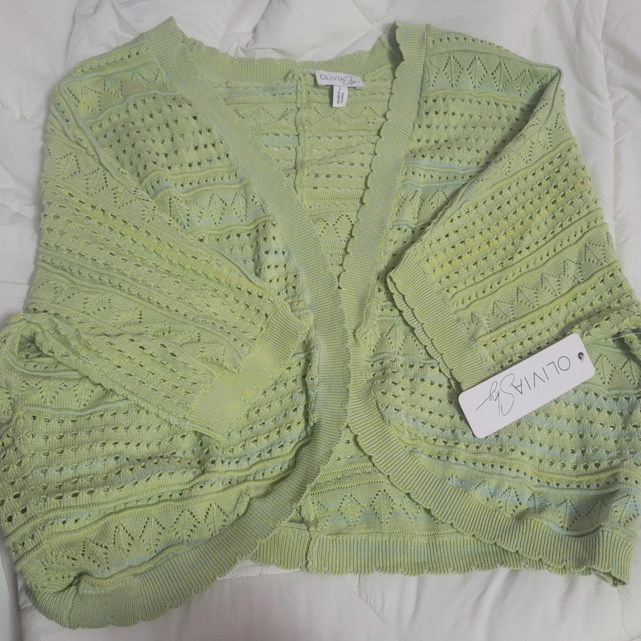 Light green cottage core fairy spring cardigan with... - Depop