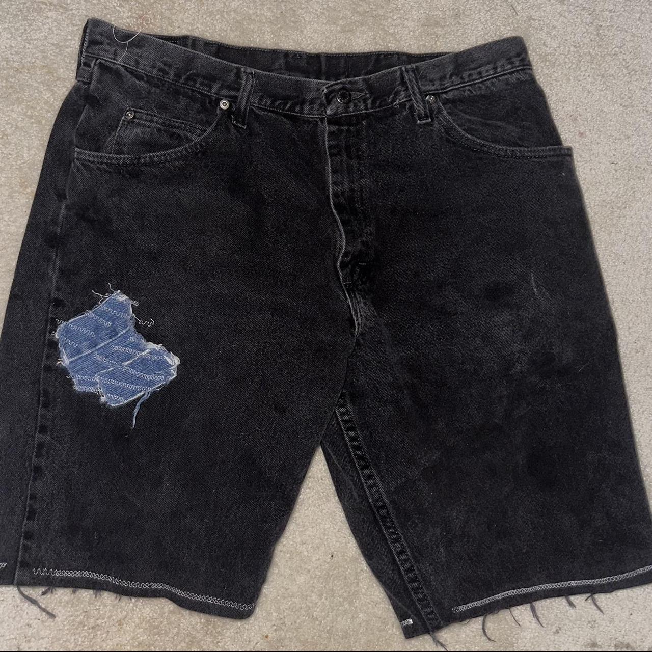 Custom distressed patchwork jorts by JB - Depop