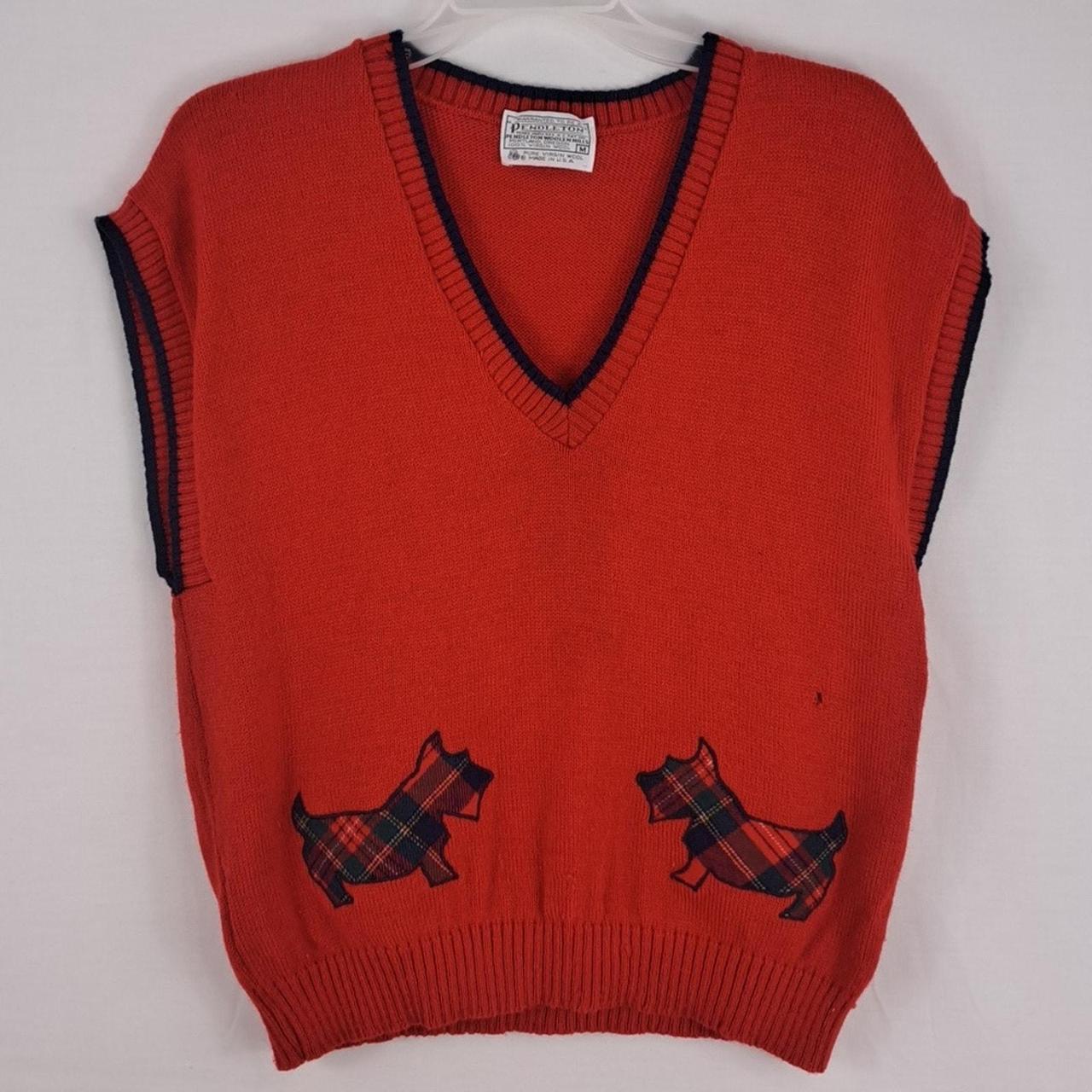 Rare Vintage 80's Pendleton Scottish Terrier dog red... - Depop