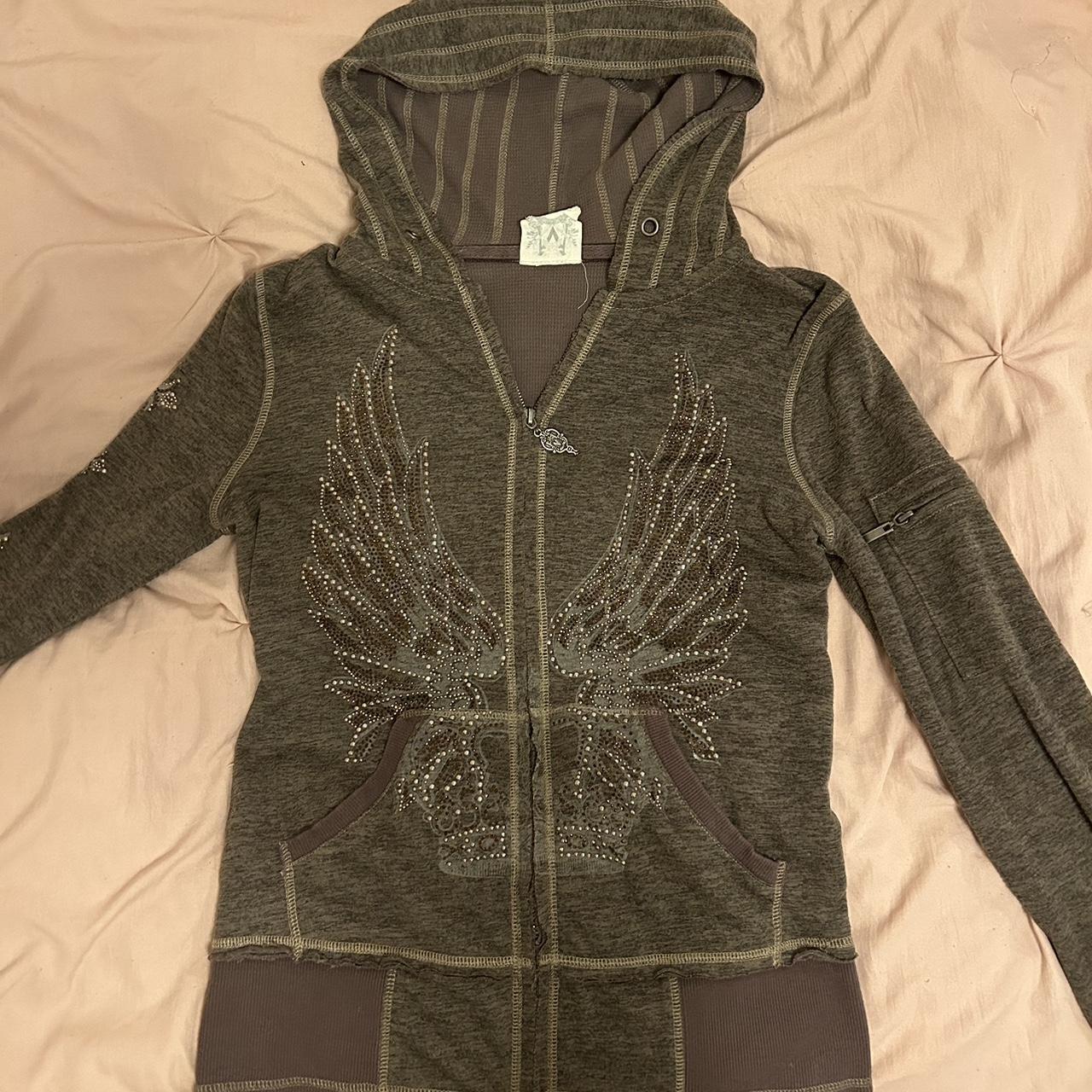 medium y2k Miss Me jacket, can fit like a small.... - Depop