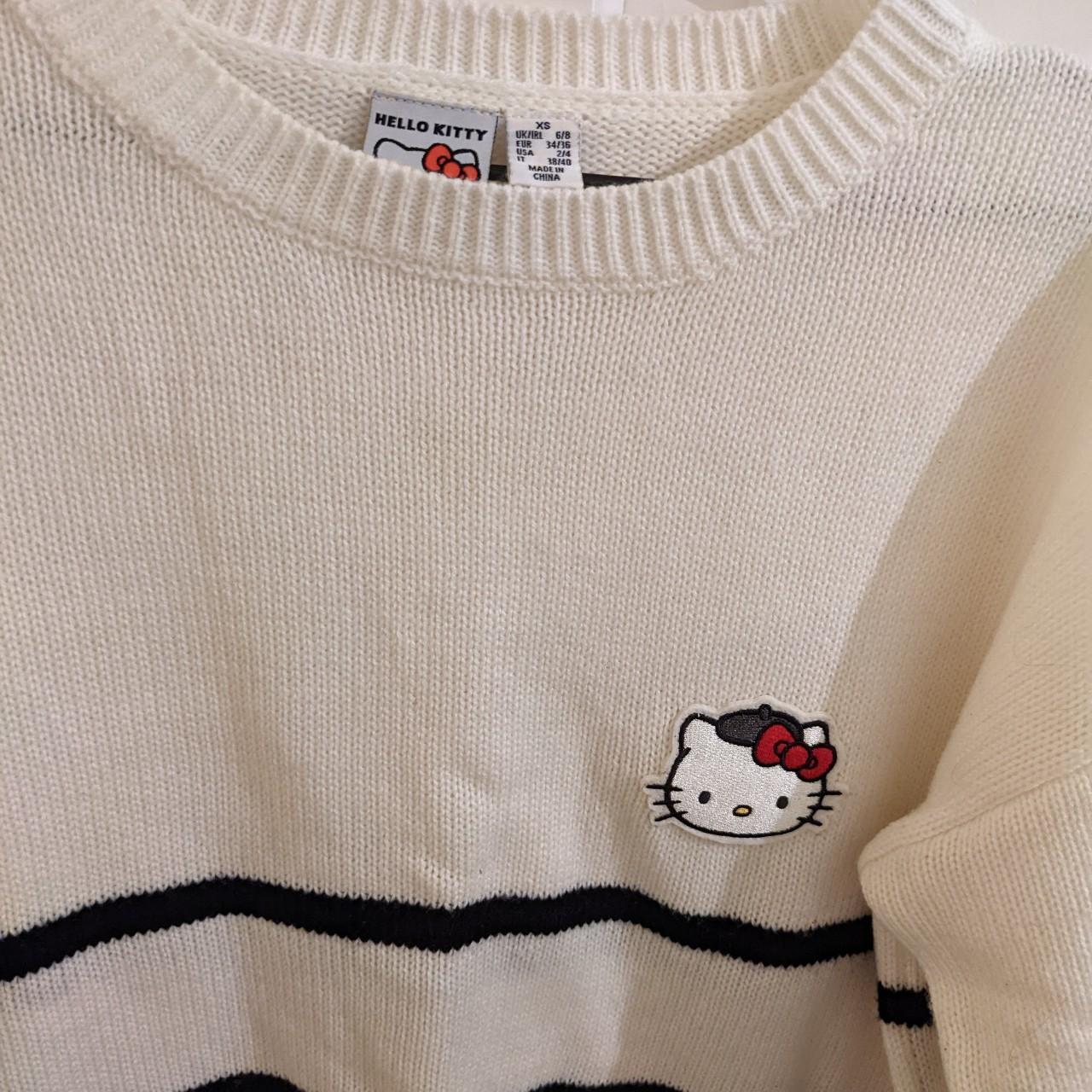 Hello Kitty Women's White and Red Jumper | Depop
