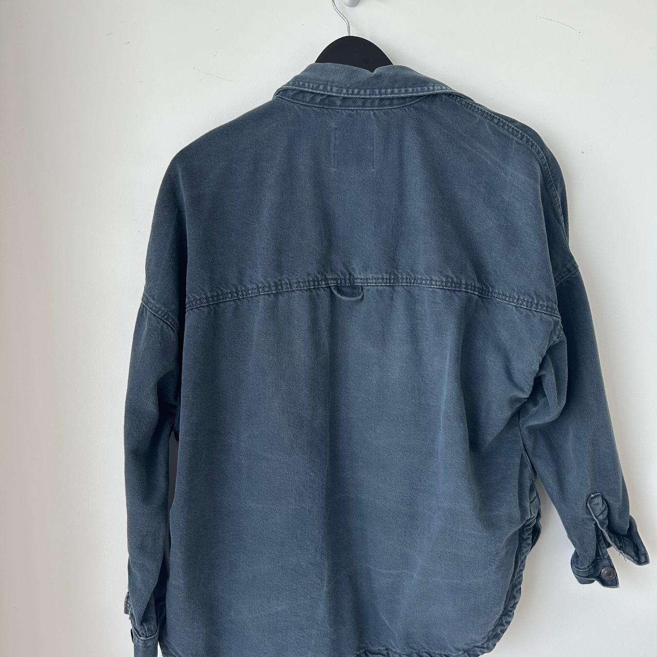 zara oversized shacket navy size small, some... - Depop