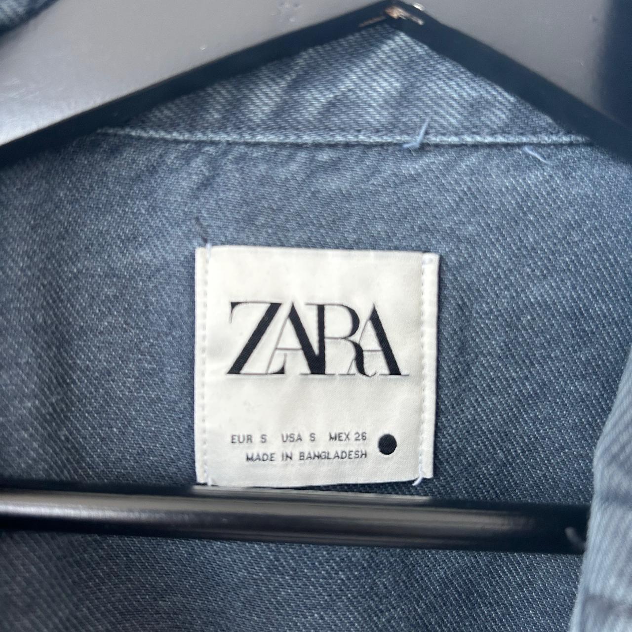 zara oversized shacket navy size small, some... - Depop
