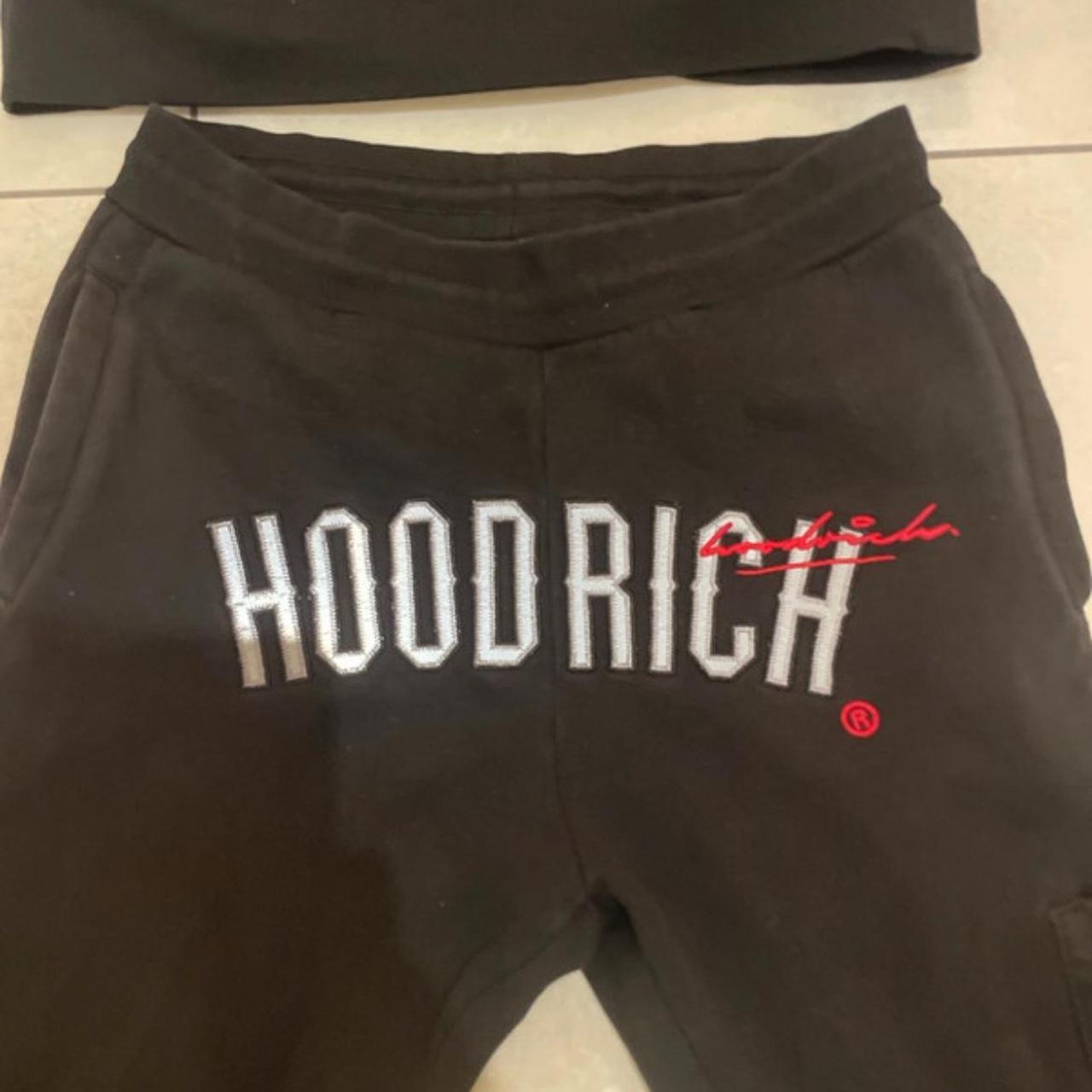 black Hoodrich reflective tracksuit only worn a... | Depop