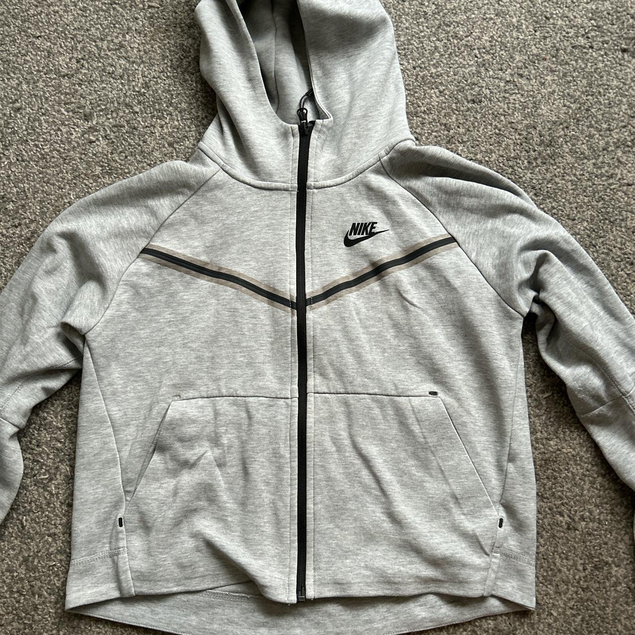 Grey Nike tech zip up hoodie - Depop