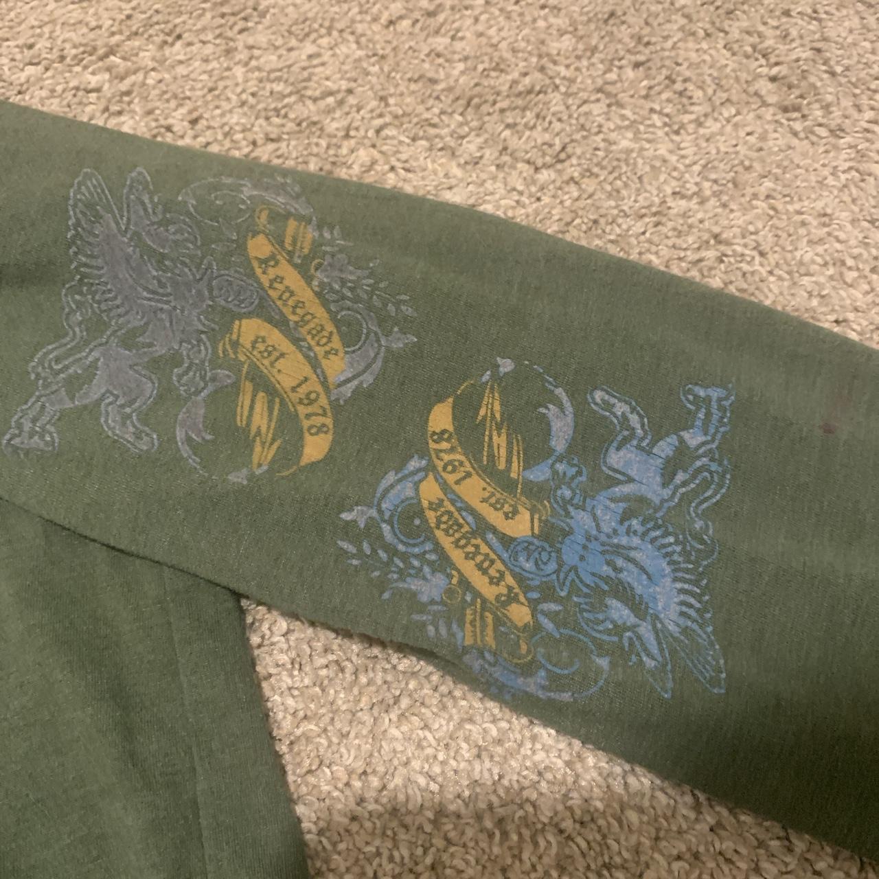 affliction long sleeve shirt with insane design... - Depop