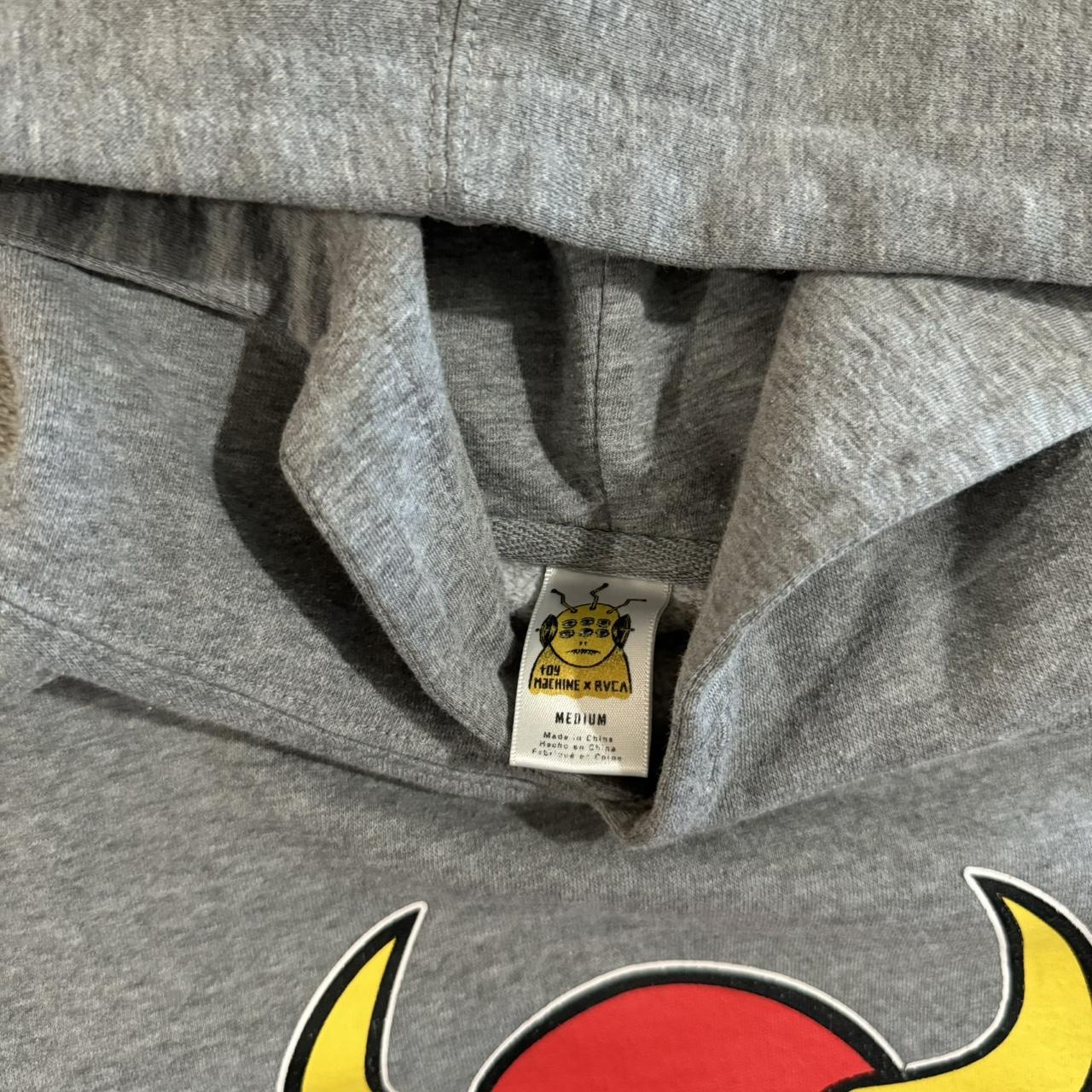 Toy Machine x Rvca Men Sweatshirt Medium Gray Hoodie... - Depop