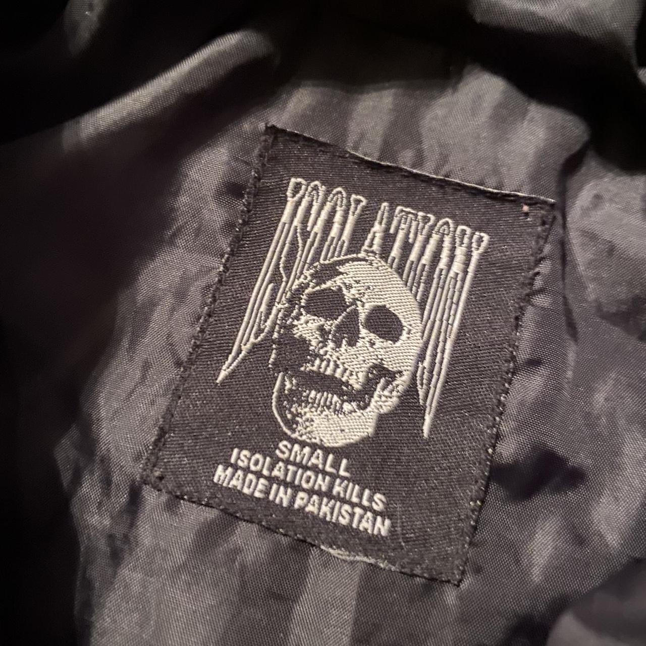 isolation war is hell puffer jacket all over skull... - Depop