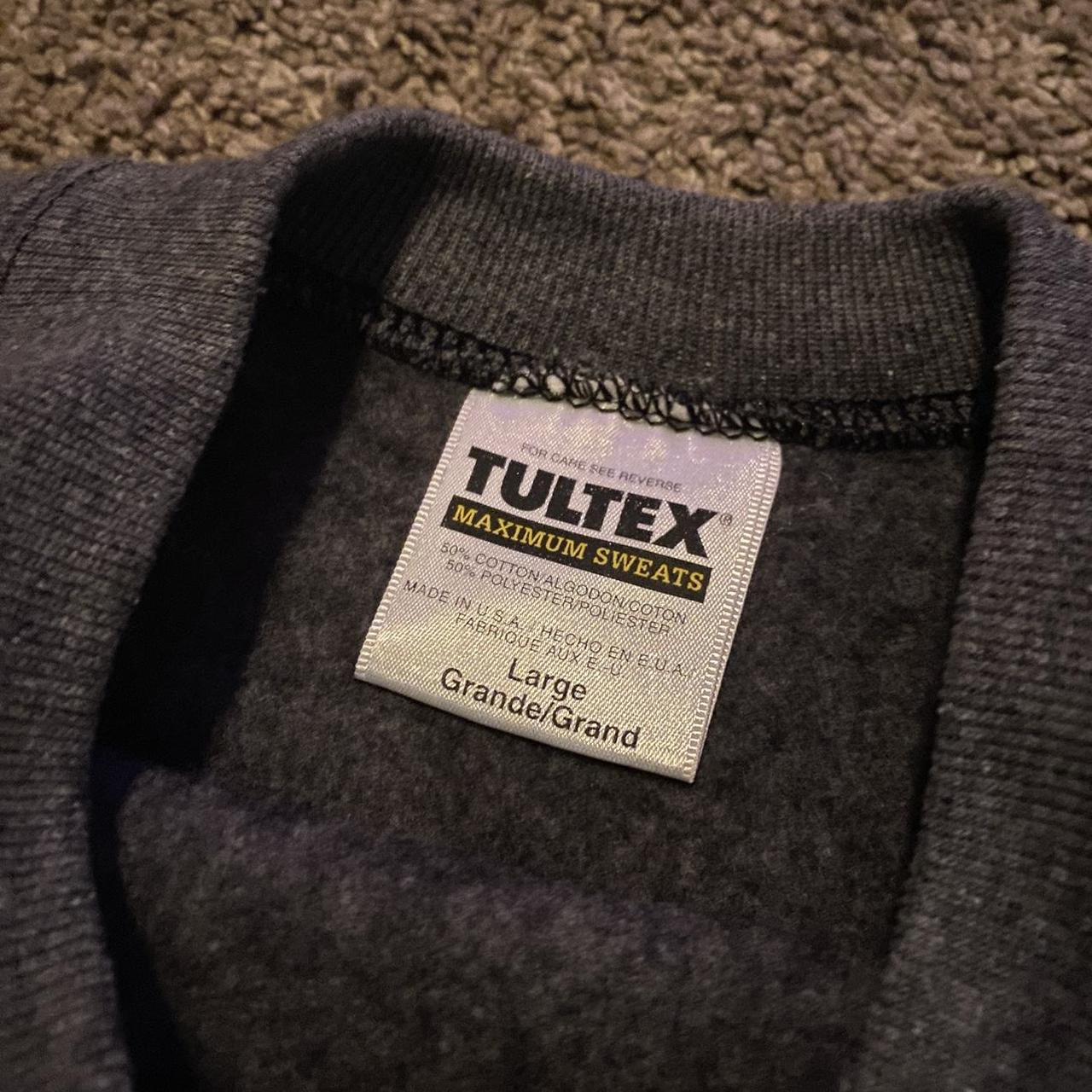 vintage tultex made in usa blank crewneck grey no... - Depop