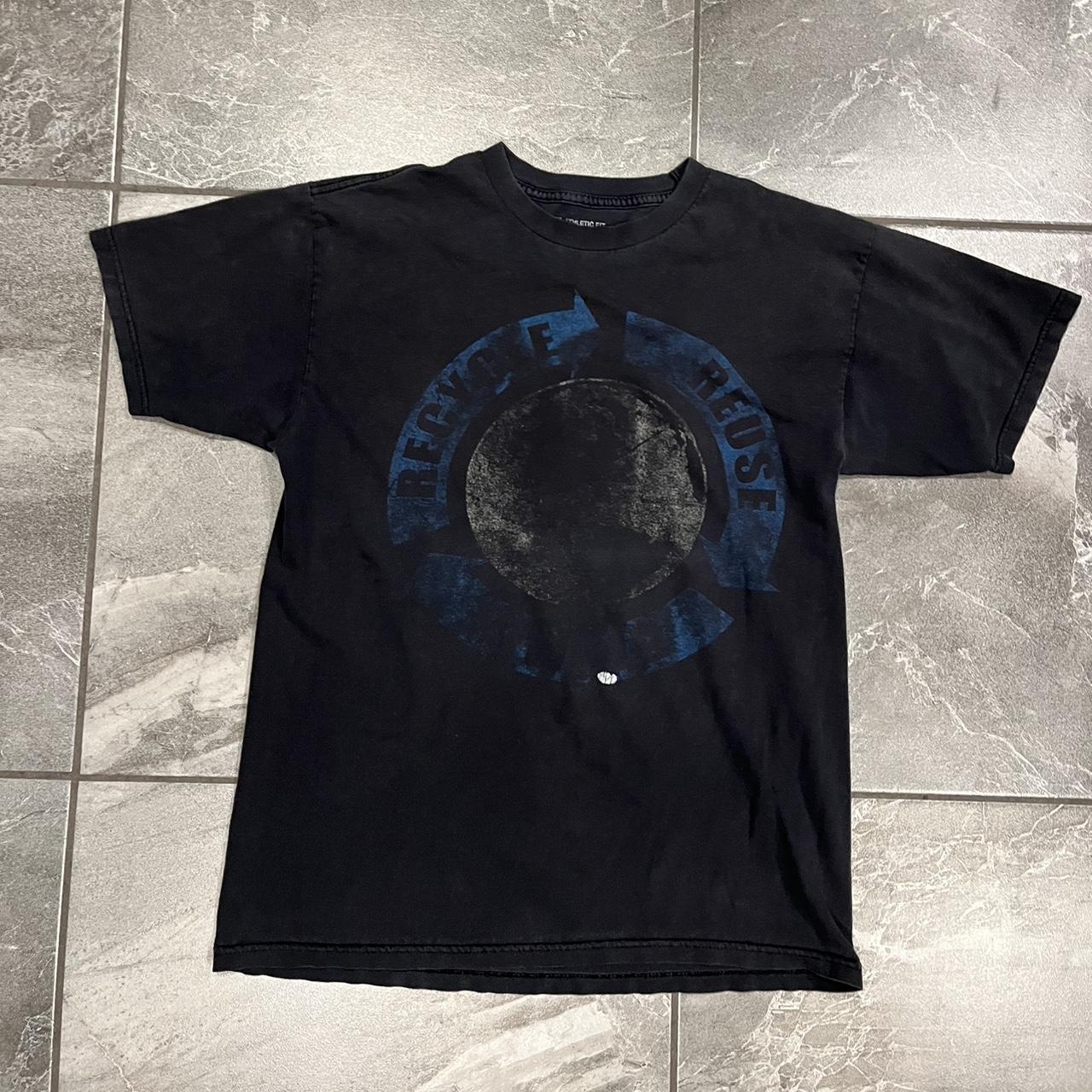 Super Faded Wash Recycle tee with paint... - Depop