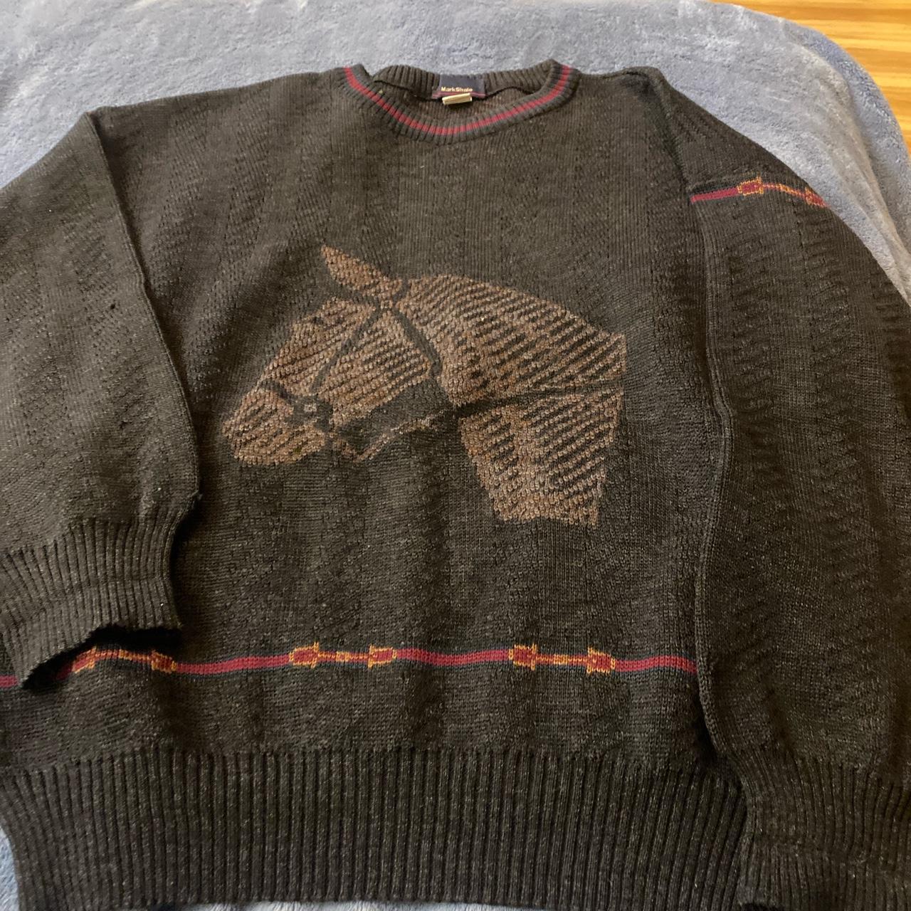Vintage 90s mark shale horse sweater Sz M Has minor... - Depop