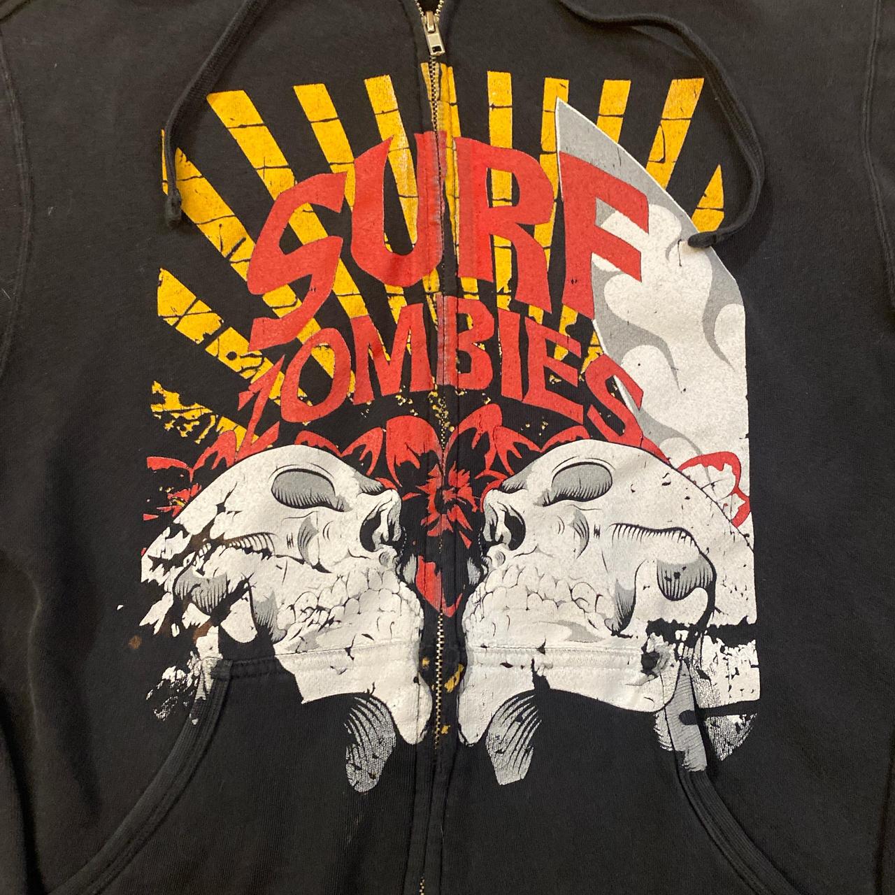 Y2K surf zombies rock band skeleton zip up Sz... - Depop