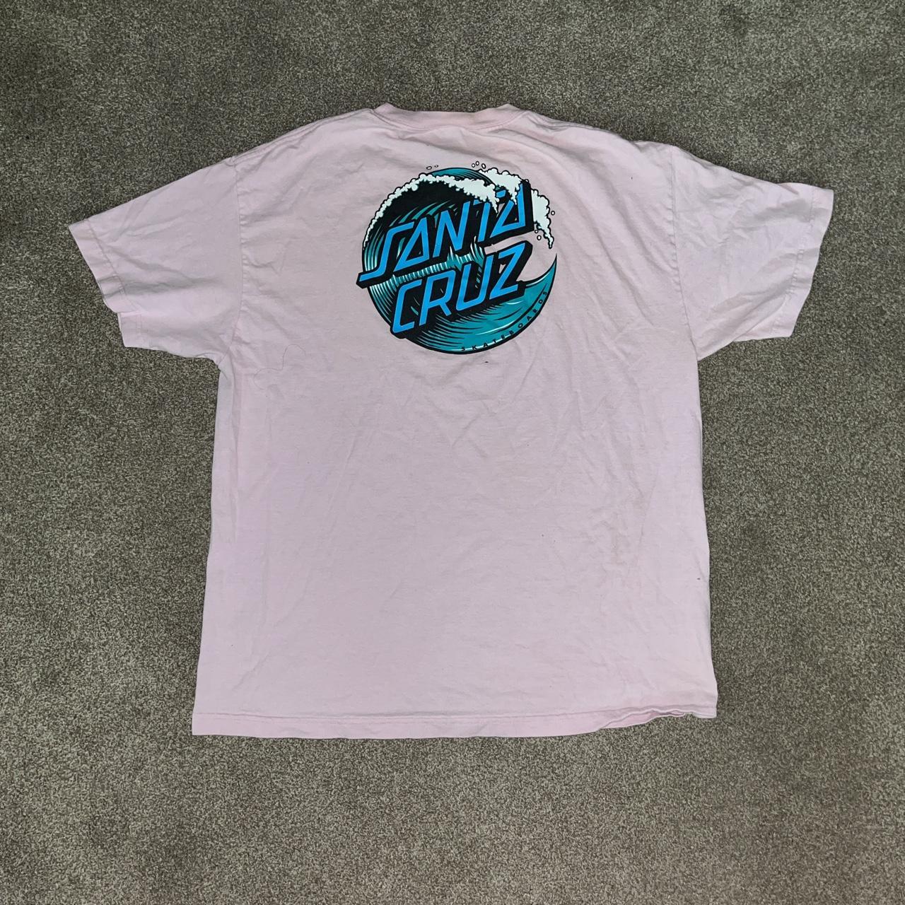 - baggy skater pink santa cruz graphic - in good... - Depop