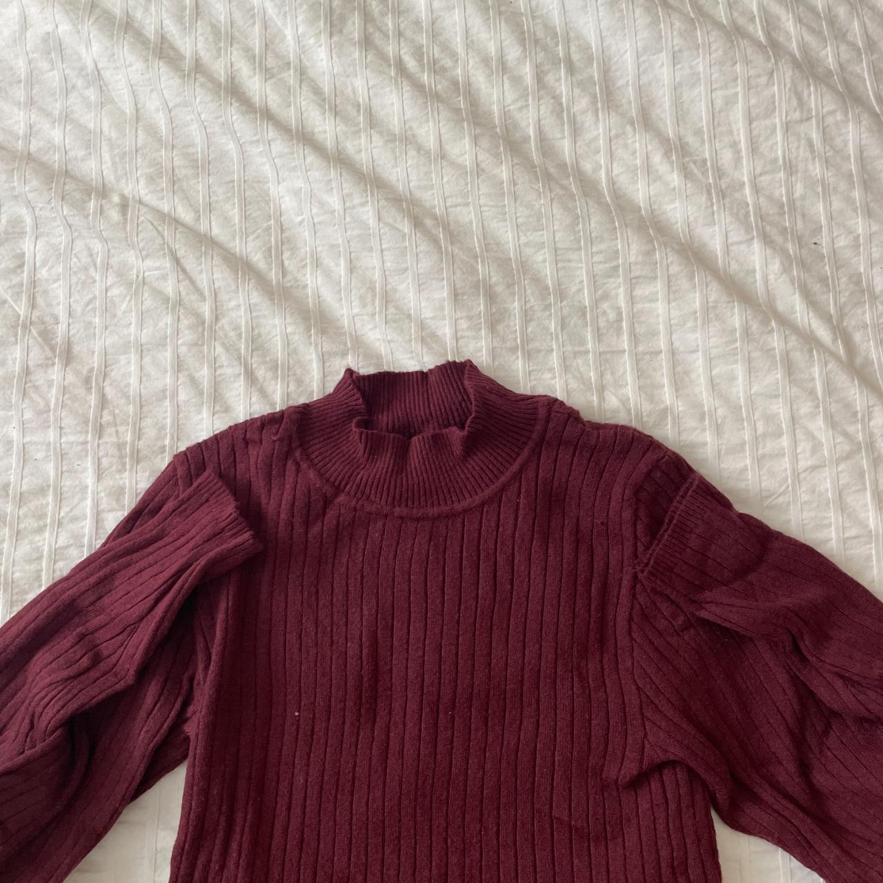 Soft maroon thin turtleneck for layering. Size S - Depop