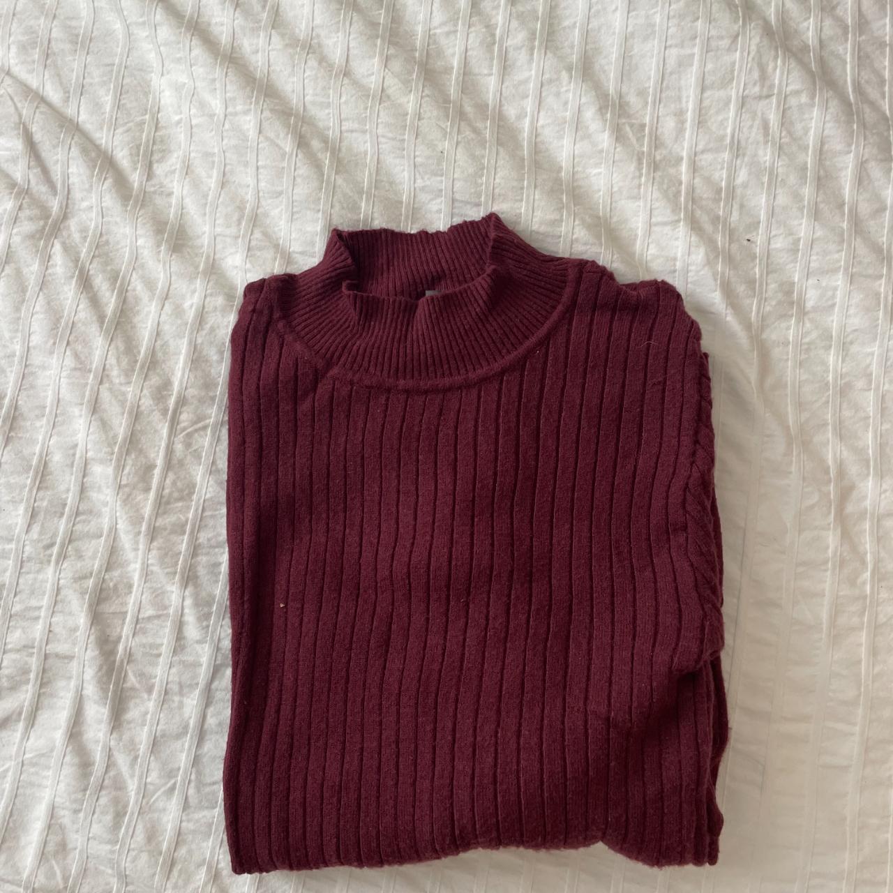 Soft maroon thin turtleneck for layering. Size S - Depop